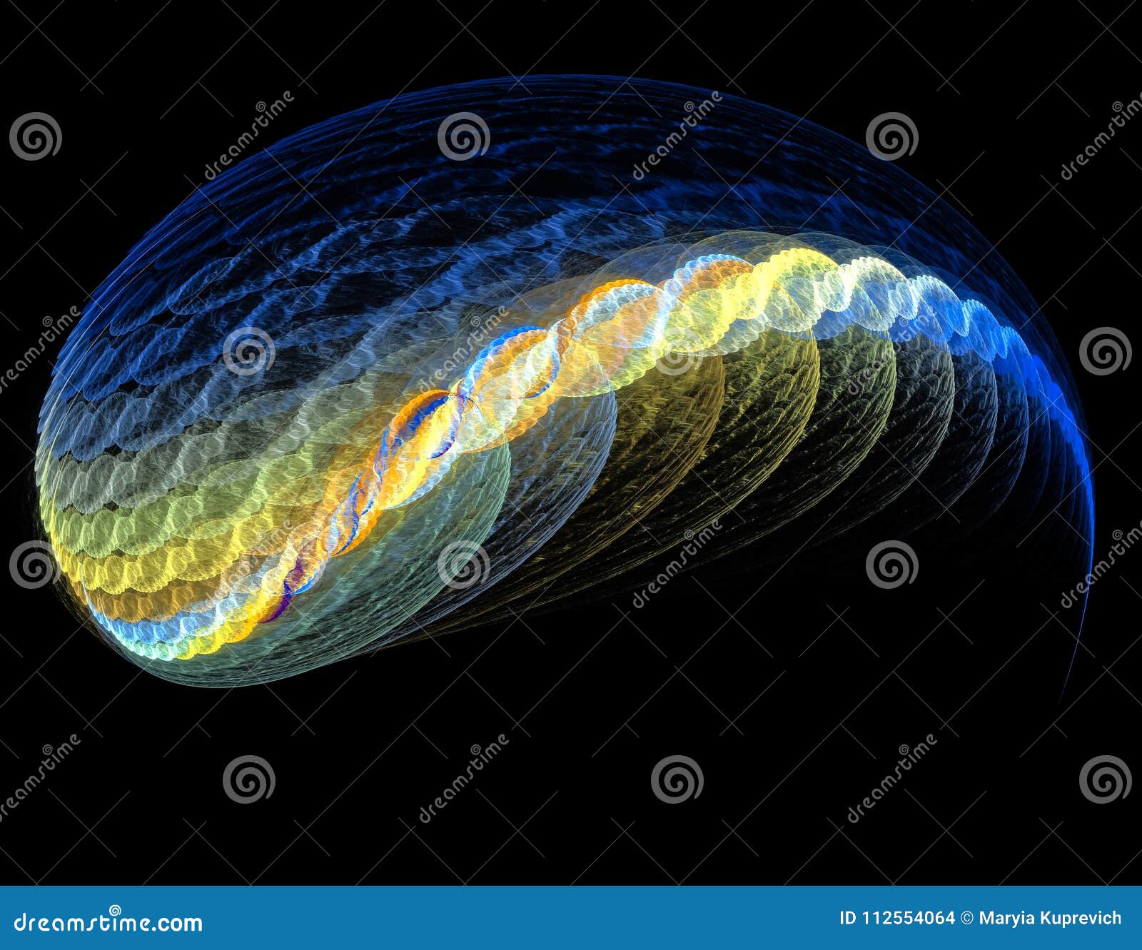 Fractal blue curls stock illustration. Illustration of digital - 112554064