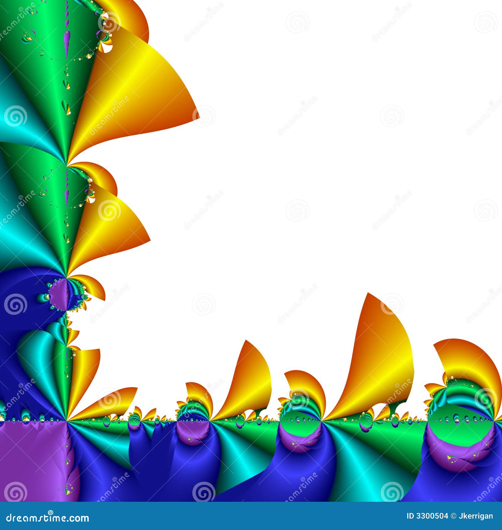 Fractal Border stock illustration. Illustration of turquoise - 3300504