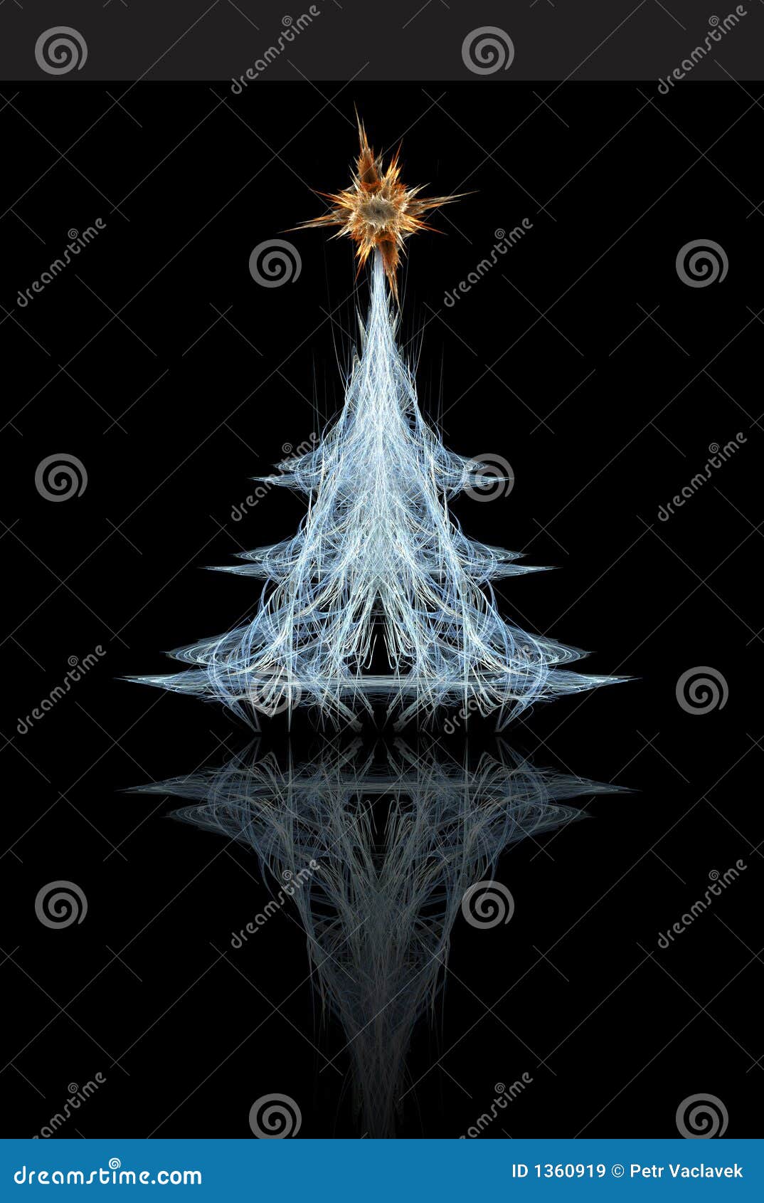 Fractal Christmas tree stock illustration. Illustration of black - 1360919