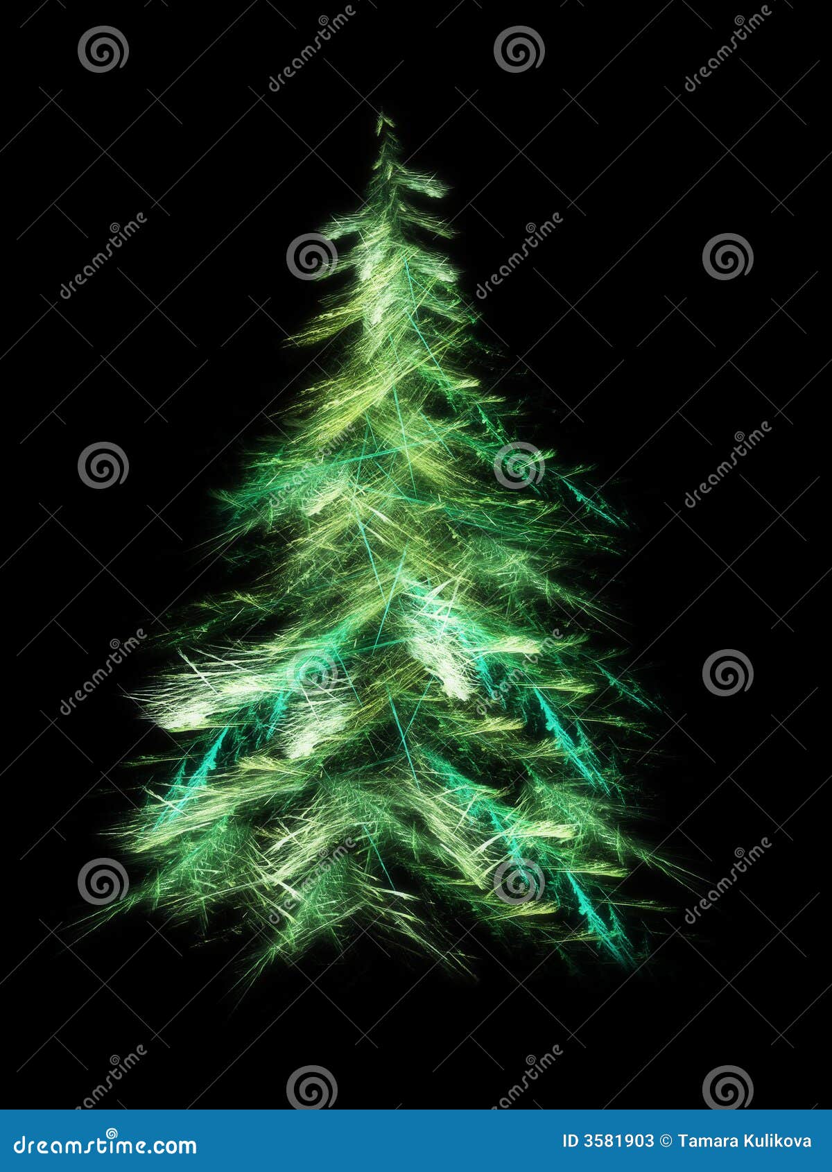 Fractal Christmas tree stock illustration. Illustration of digital ...
