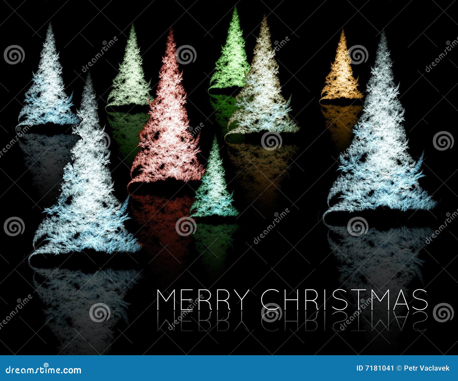 Fractal Christmas trees stock illustration. Illustration of celebration ...