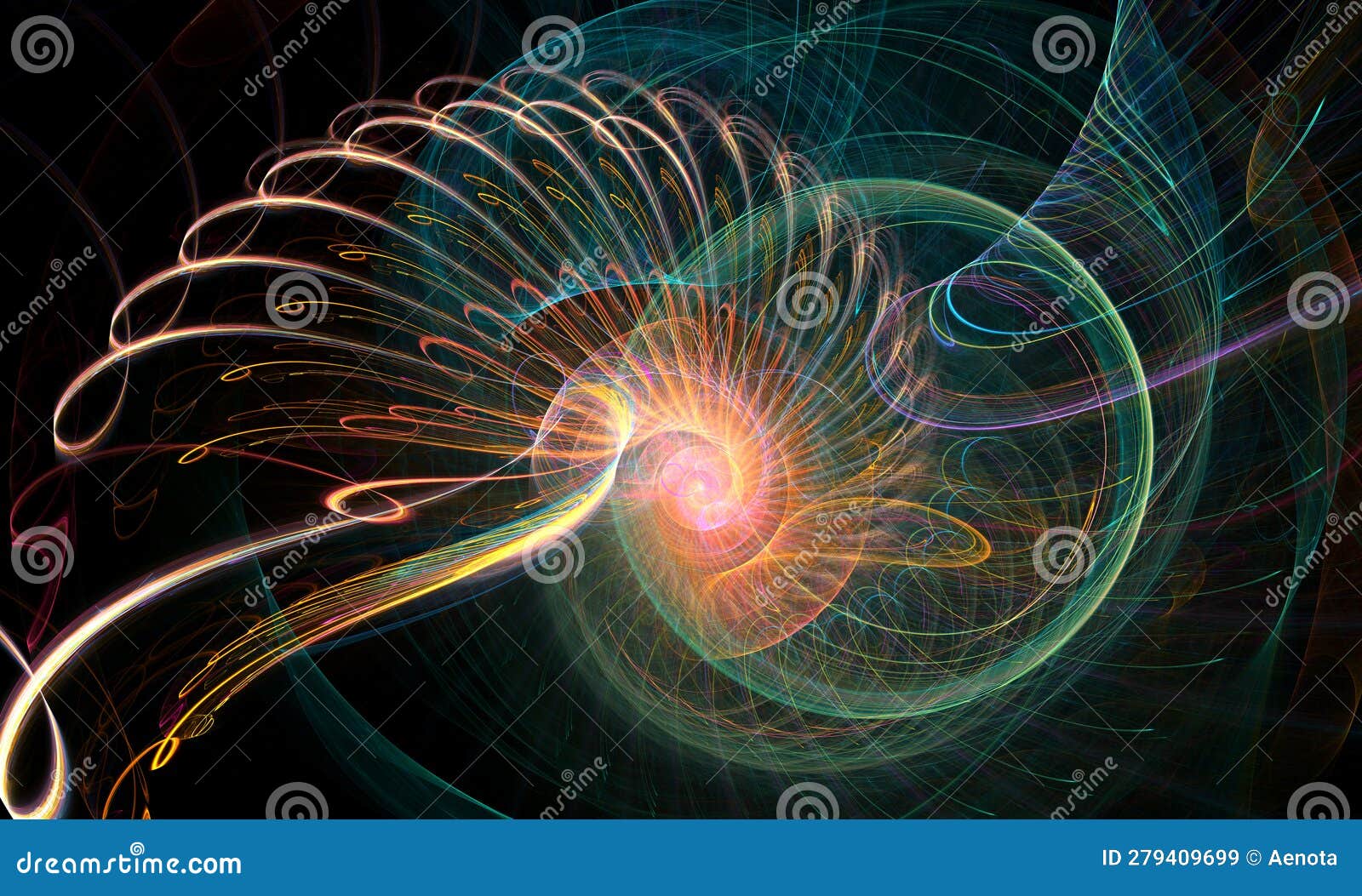 Fractal Clear Nautilus Shell Background - Fractal Art Stock ...