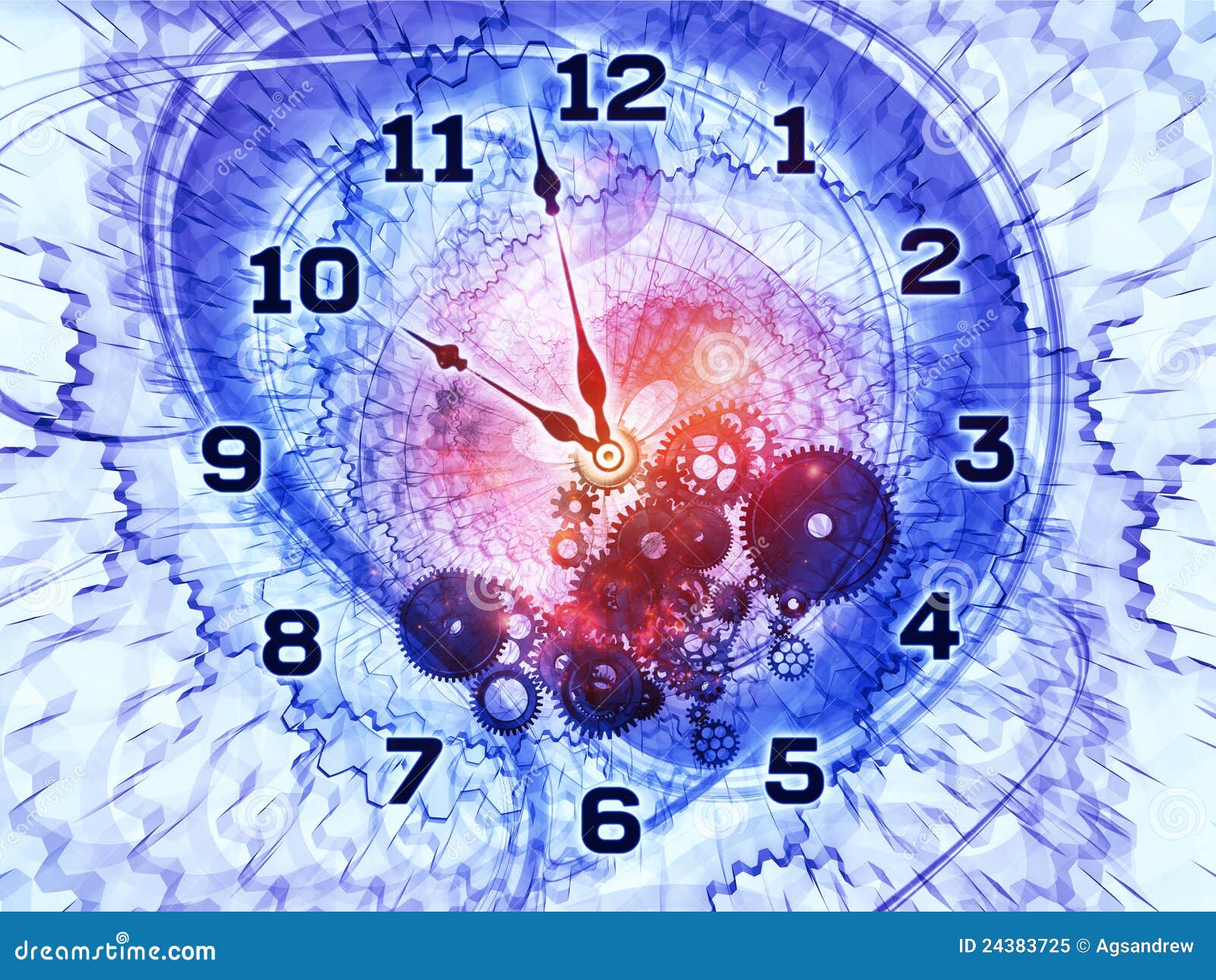 Fractal clock stock illustration. Illustration of minute - 24383725