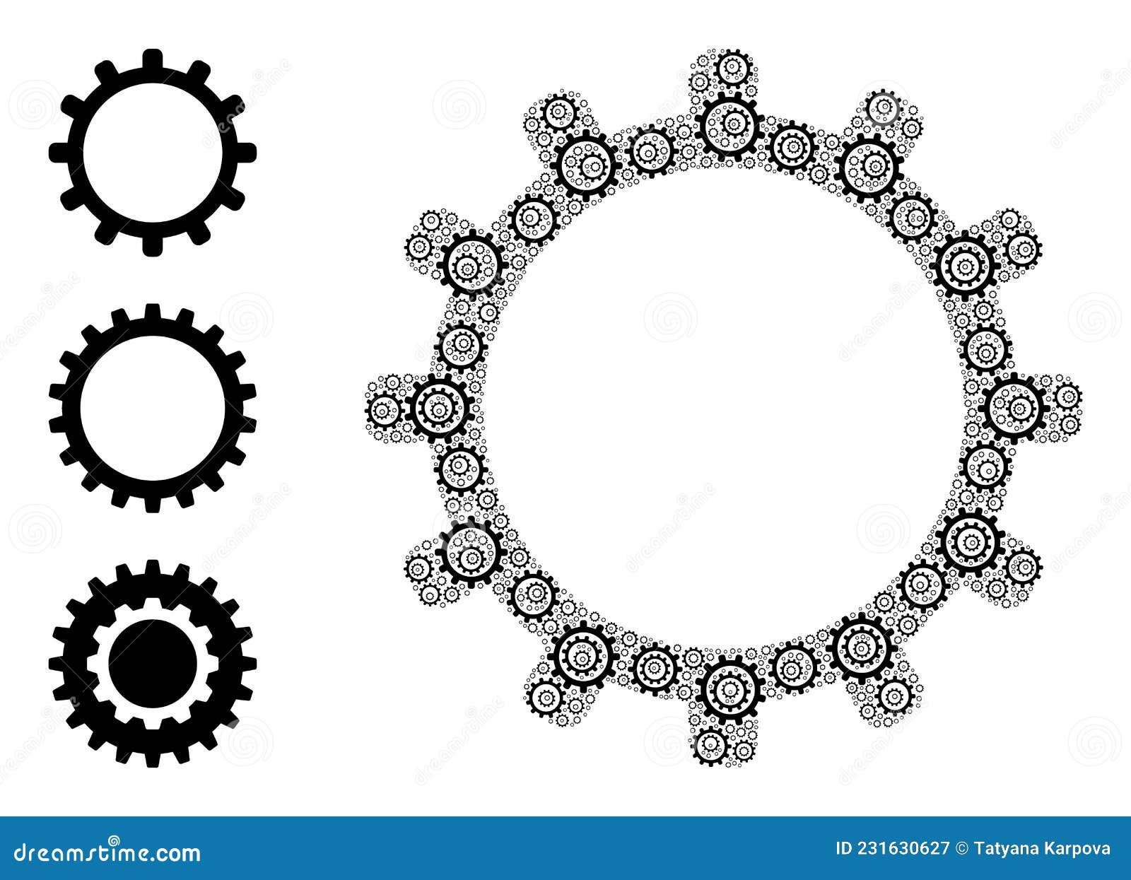 Fractal Cog Icon Self Mosaic Stock Vector - Illustration of industry ...