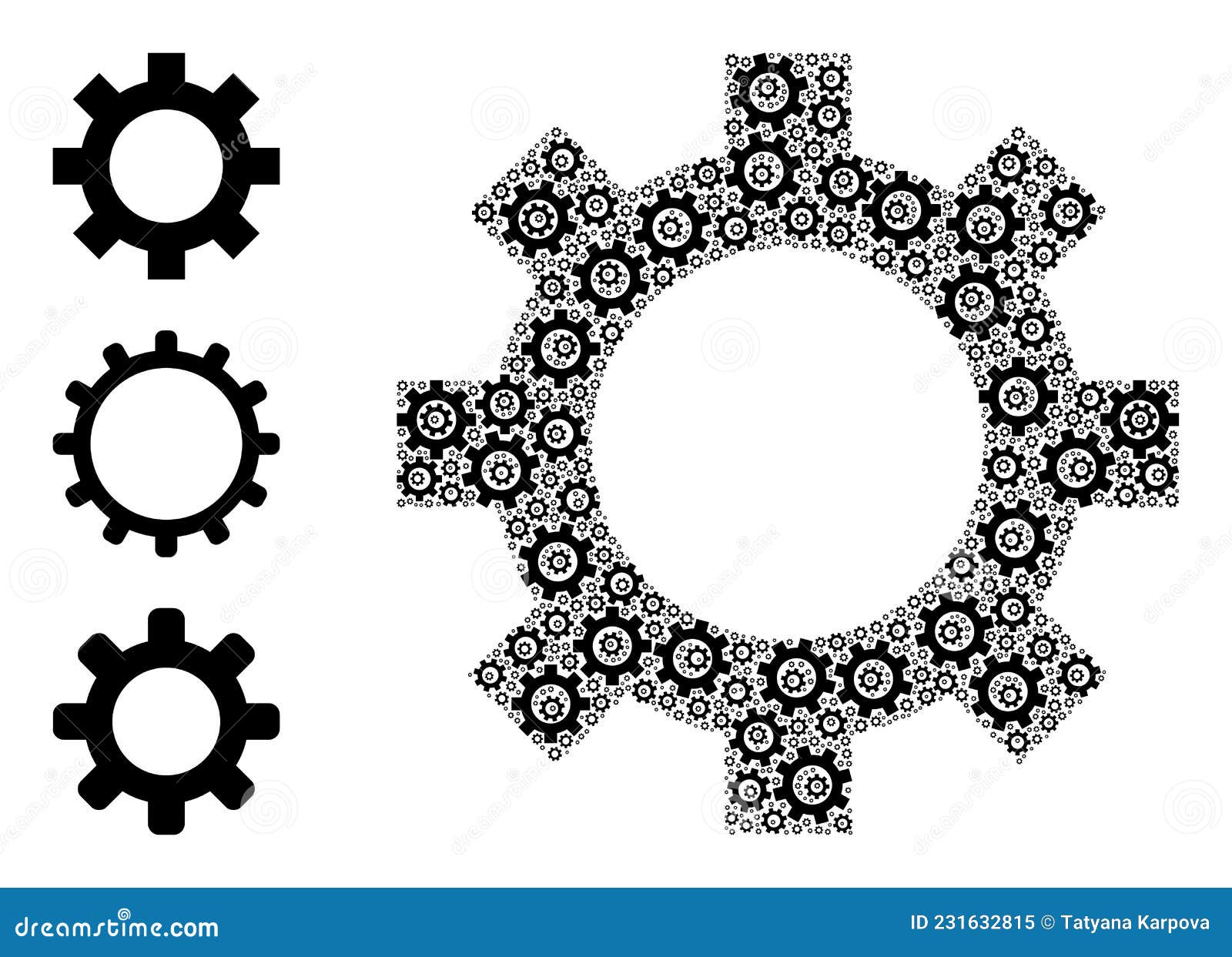 Fractal Cog Icon Self Mosaic Stock Vector - Illustration of mechanical ...