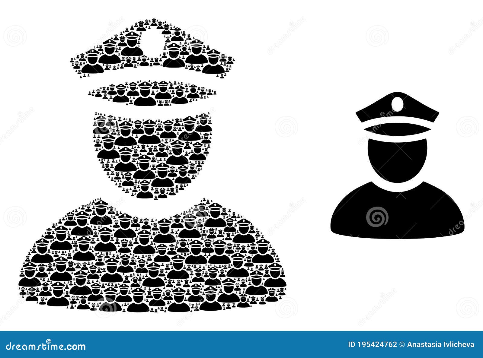 Collage Police Officer With Grunge Sergeant Seal Stock Photography ...