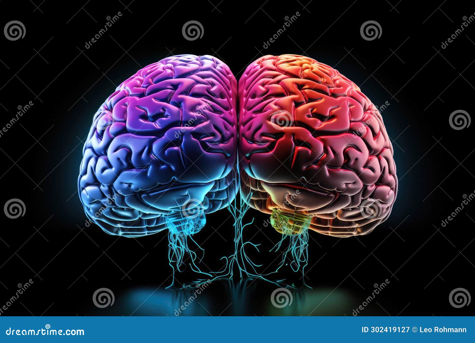 Fractal Colorful Light Brain Illustration, Educational Research ...