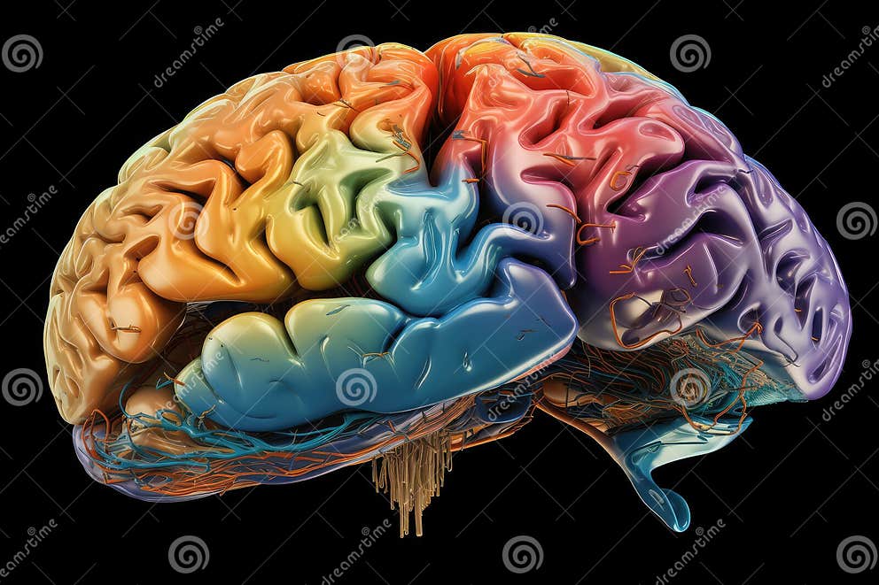 Fractal Colorful Light Brain Illustration, Educational Research ...