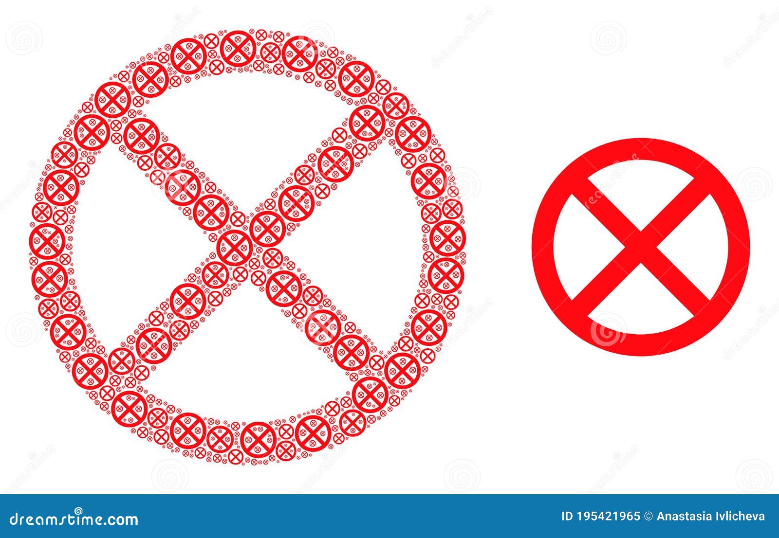 Stopped Composition of Stopped Icons and Original Icon Stock Vector ...