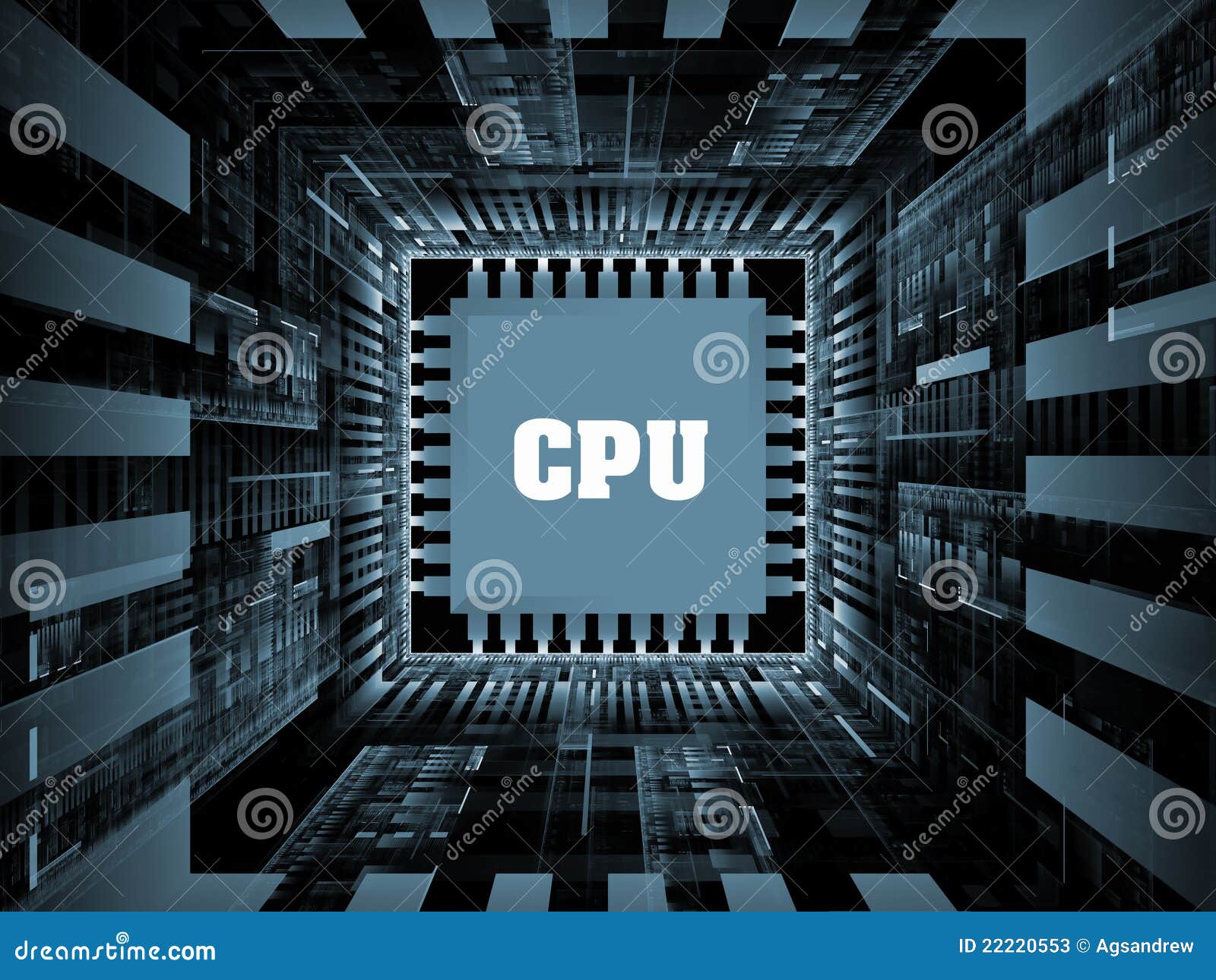 Fractal CPU Chip stock illustration. Illustration of grid - 22220553