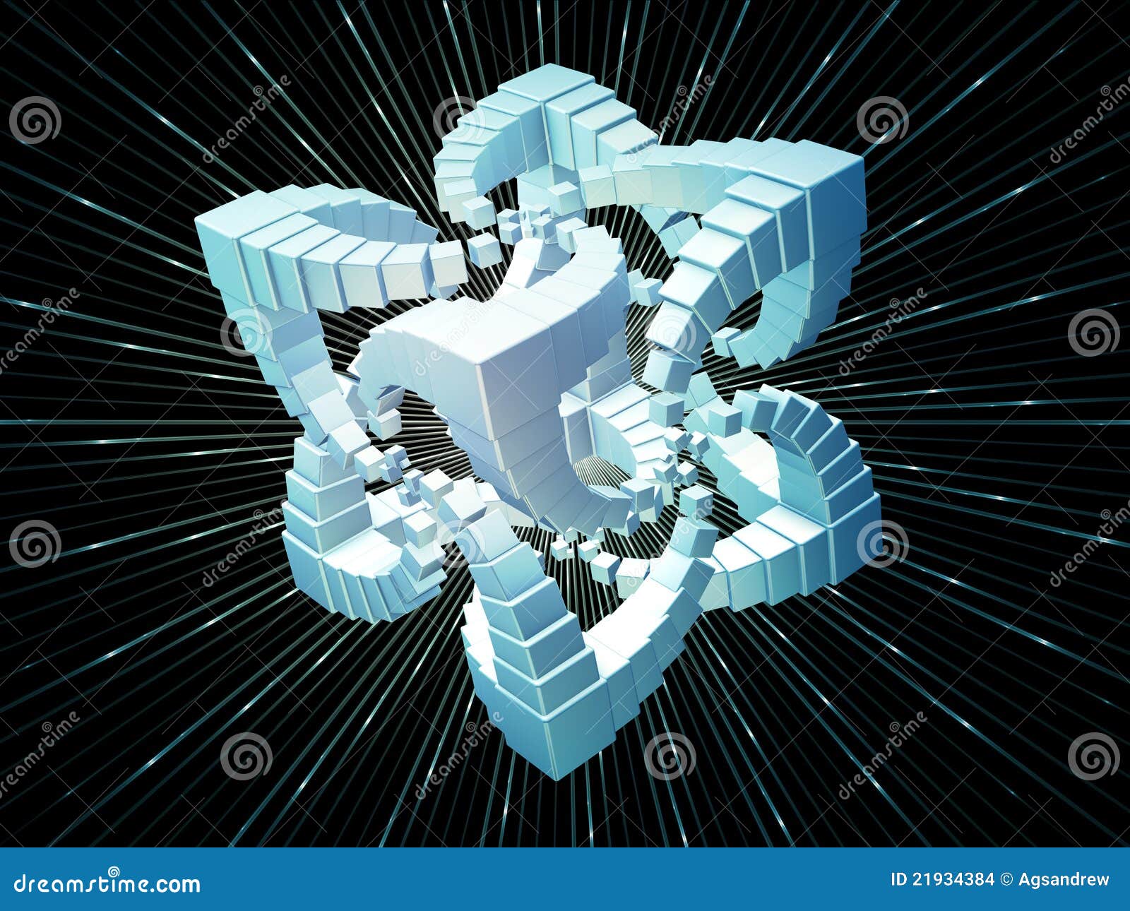 Fractal Cube stock illustration. Illustration of black - 21934384