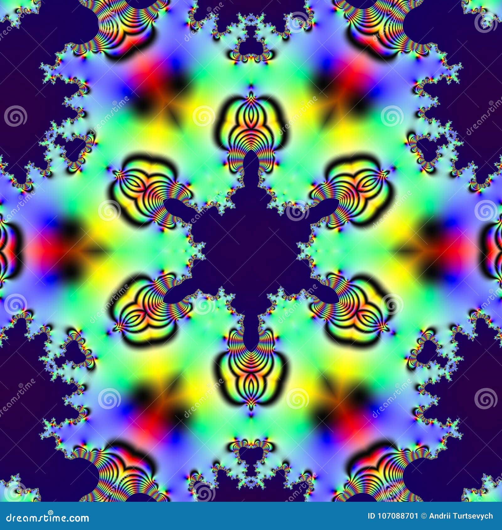 Fractal 2D Texture. Computer Illustration. Beautiful Mathematically ...