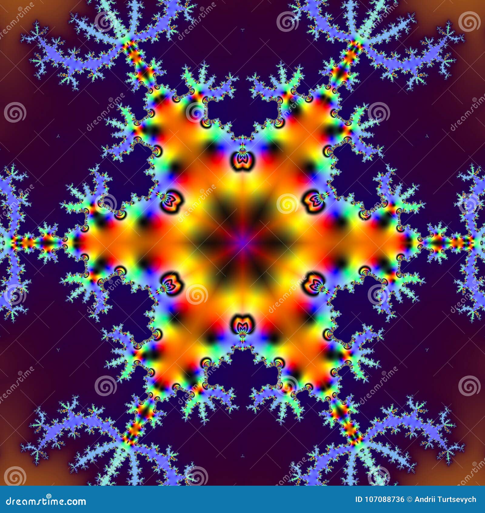 Fractal 2D Texture. Computer Illustration. Beautiful Mathematically ...