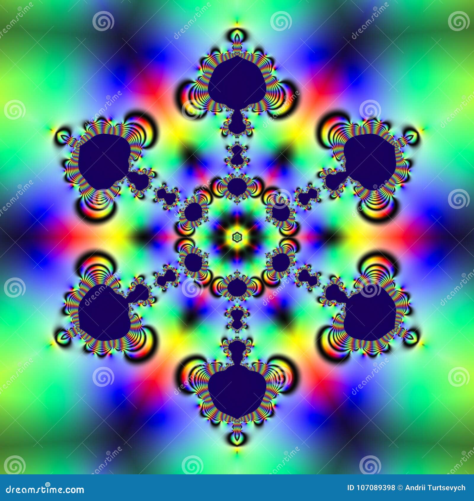 Fractal 2D Texture. Computer Illustration. Beautiful Mathematically ...