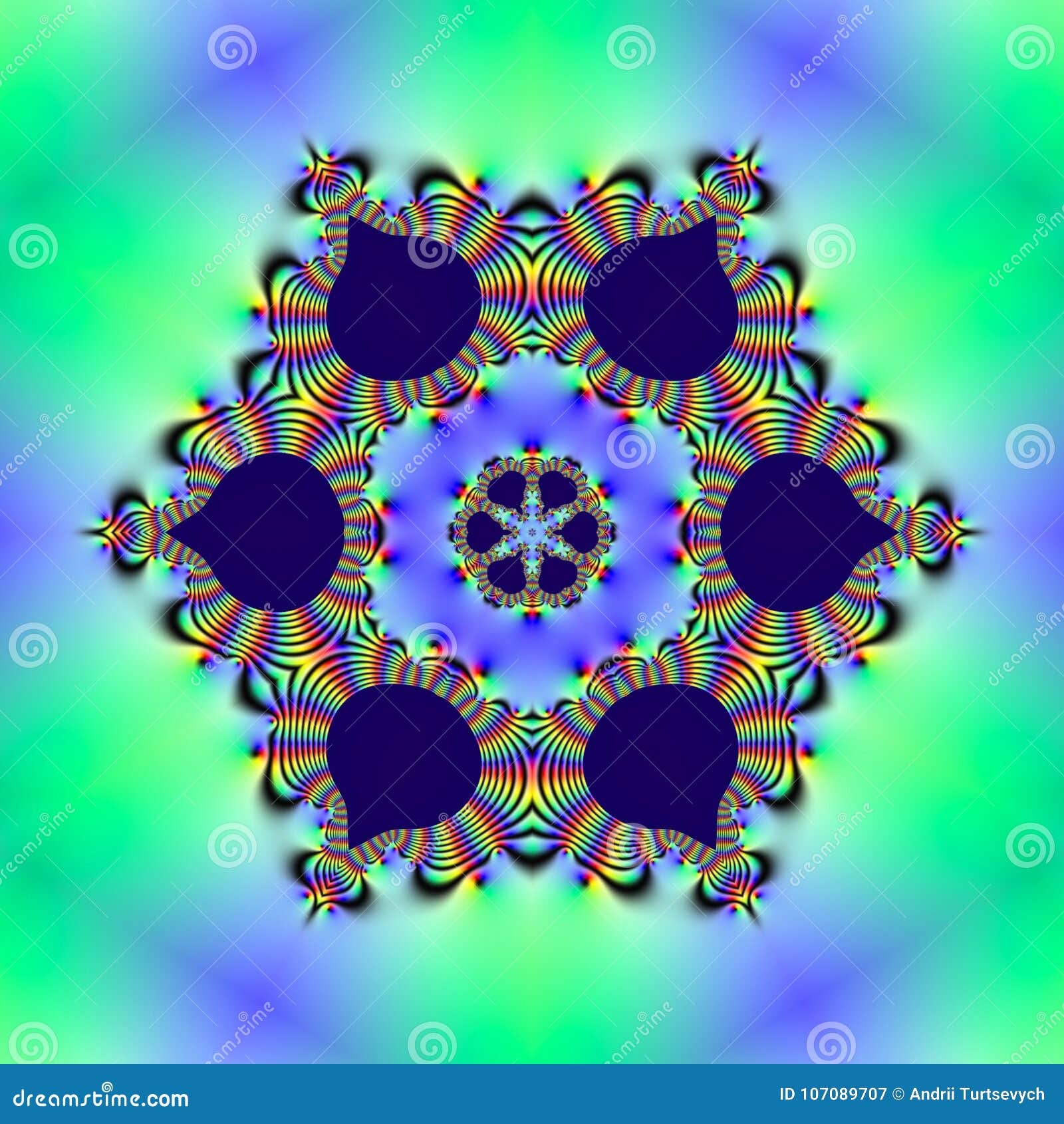 Fractal 2D Texture. Computer Illustration. Beautiful Mathematically ...