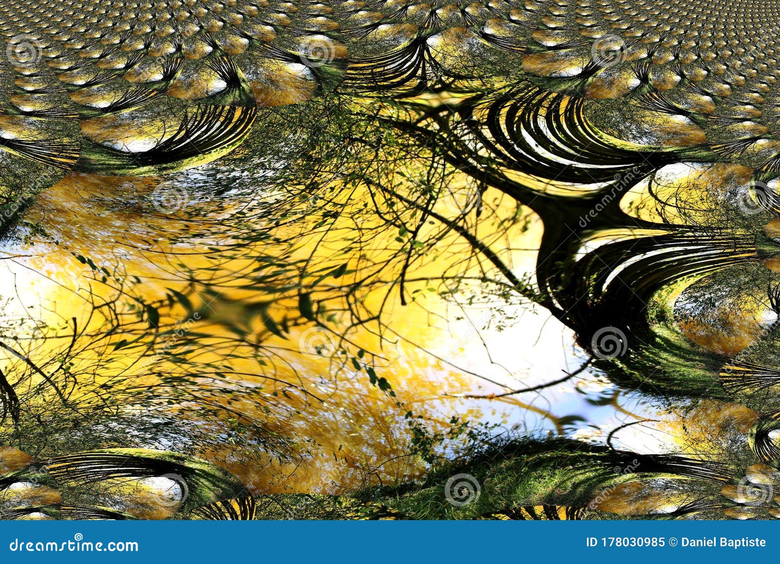 Fractal effect with a tree stock illustration. Illustration of ...