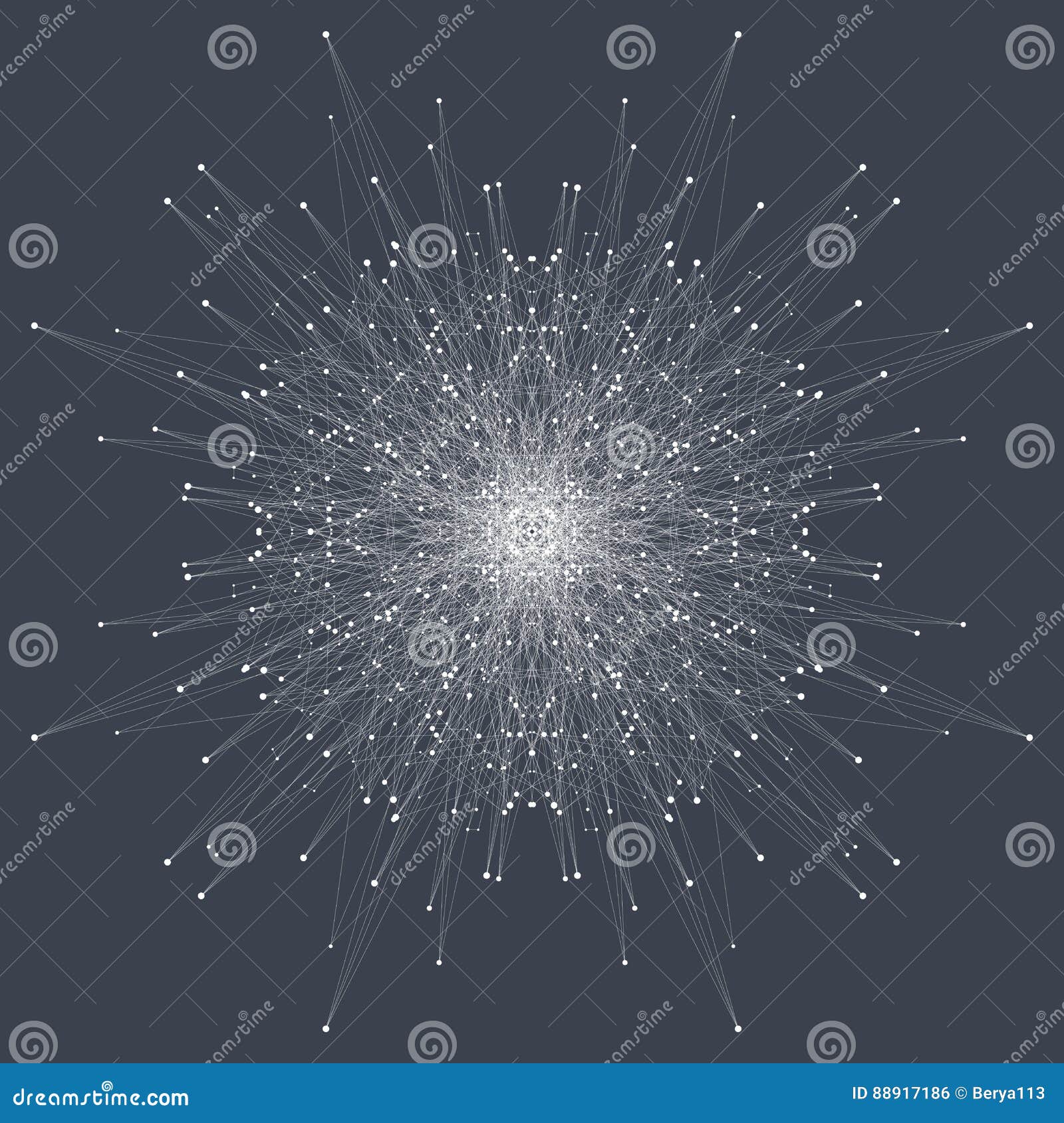 Fractal Element With Connected Lines And Dots Big Data Complex