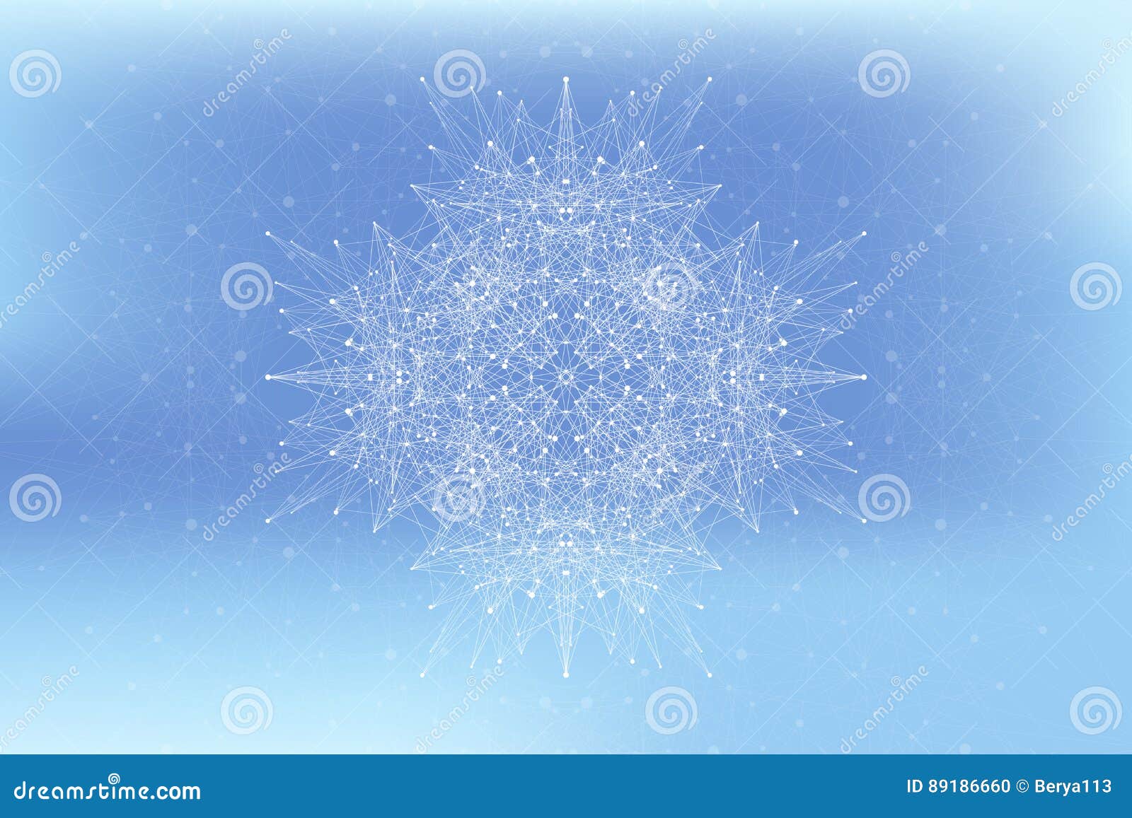 Fractal Element With Connected Lines And Dots Big Data Complex Particle Compounds Stock Vector