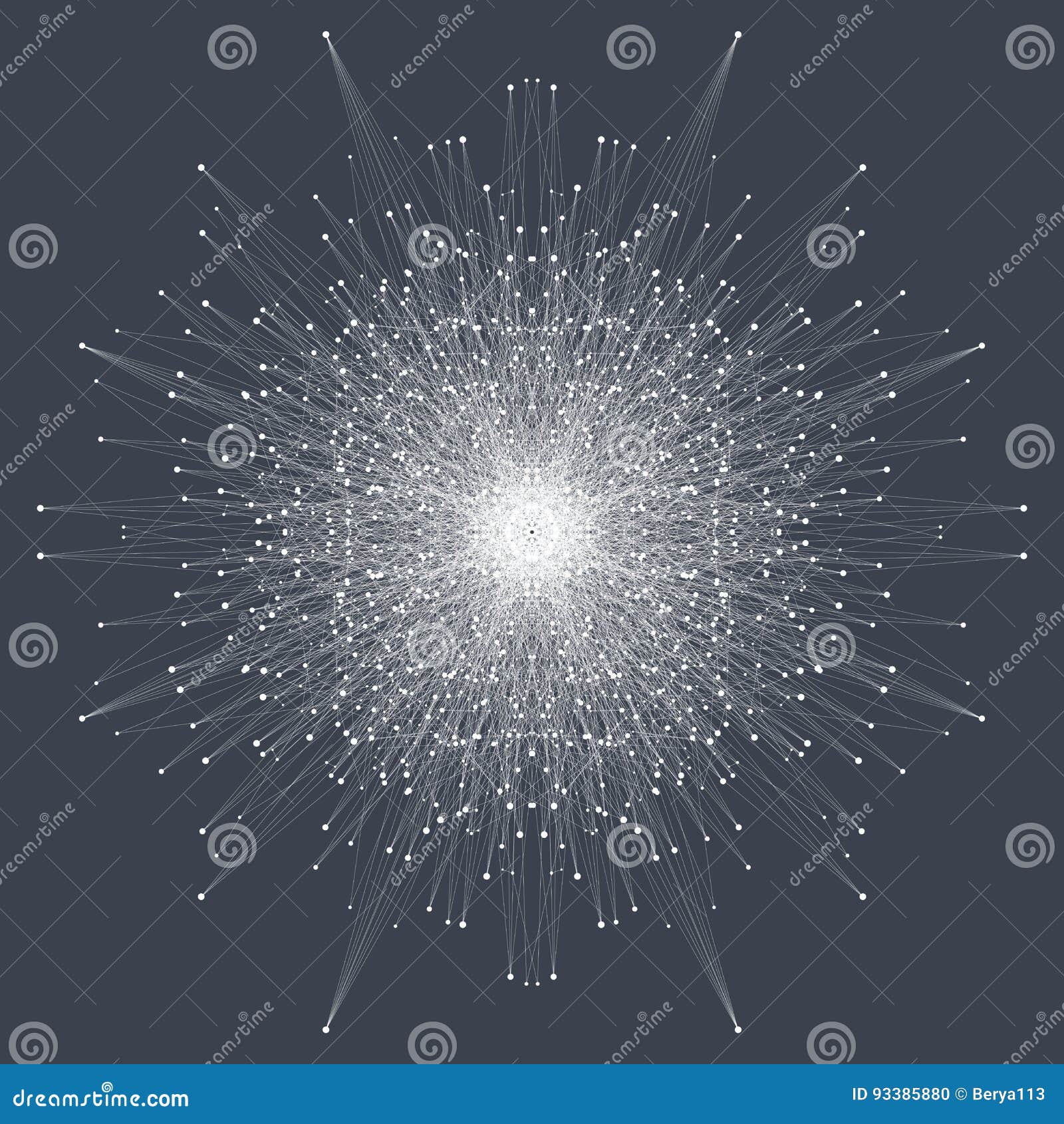 Fractal Element With Connected Lines And Dots Big Data Complex
