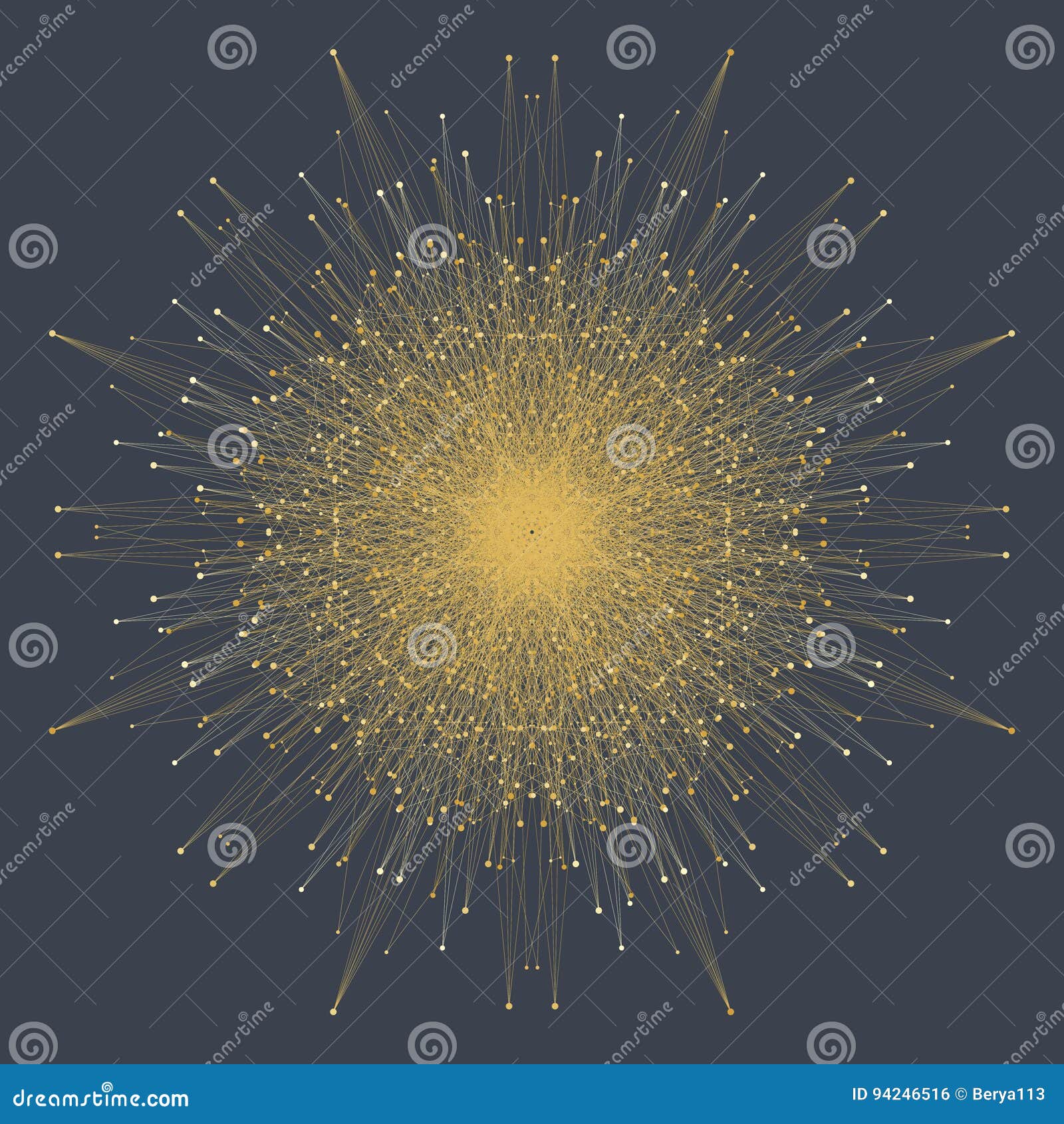 Fractal Element With Connected Lines And Dots Big Data Complex