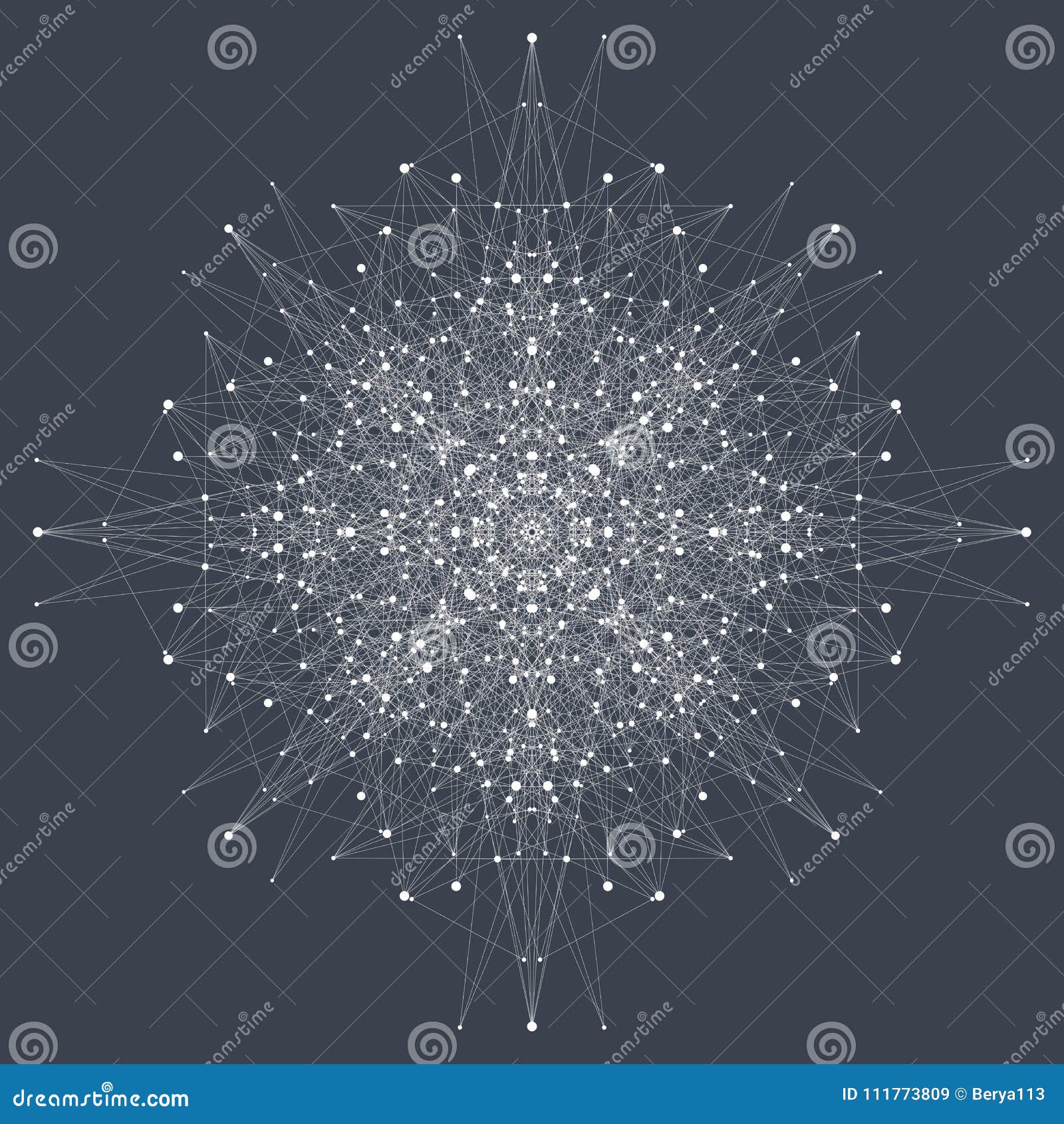 Fractal Element with Connected Lines and Dots. Big Data Complex. Particle Compounds Stock ...