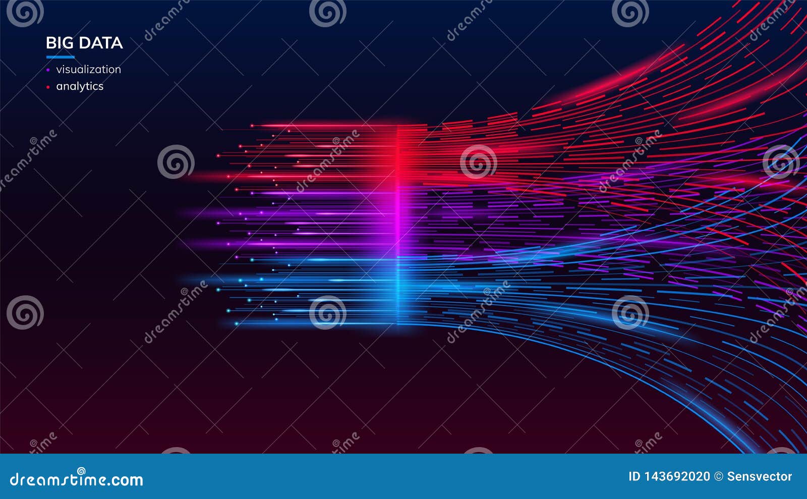 Fractal Elements Big Data Analysis Visualization Stock Vector ...