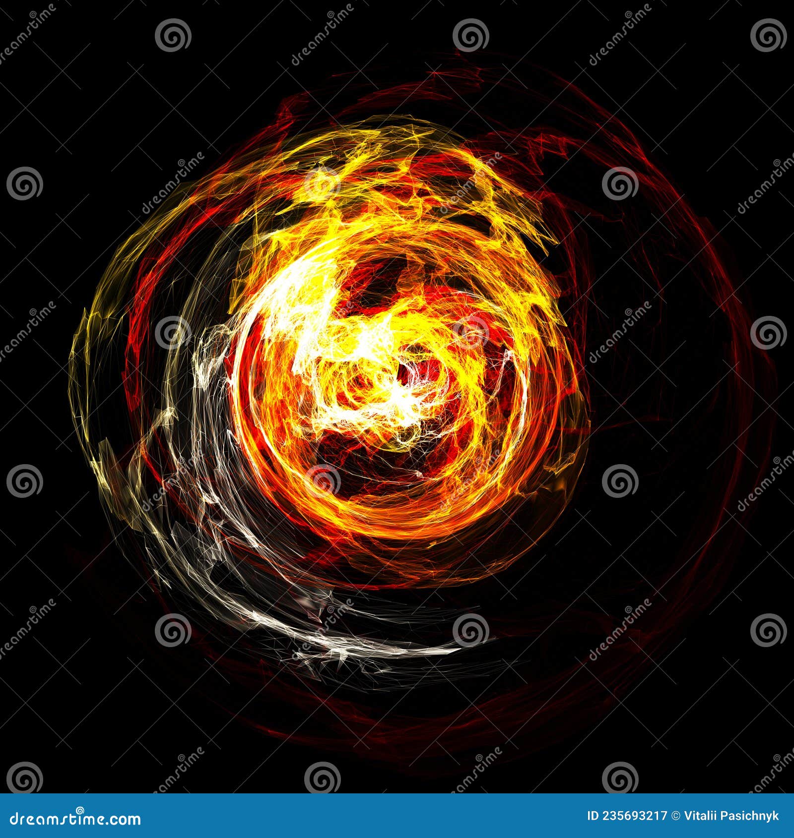 Fractal Energy Flow. Space Energy Burst Concept. Particles of Atoms and ...