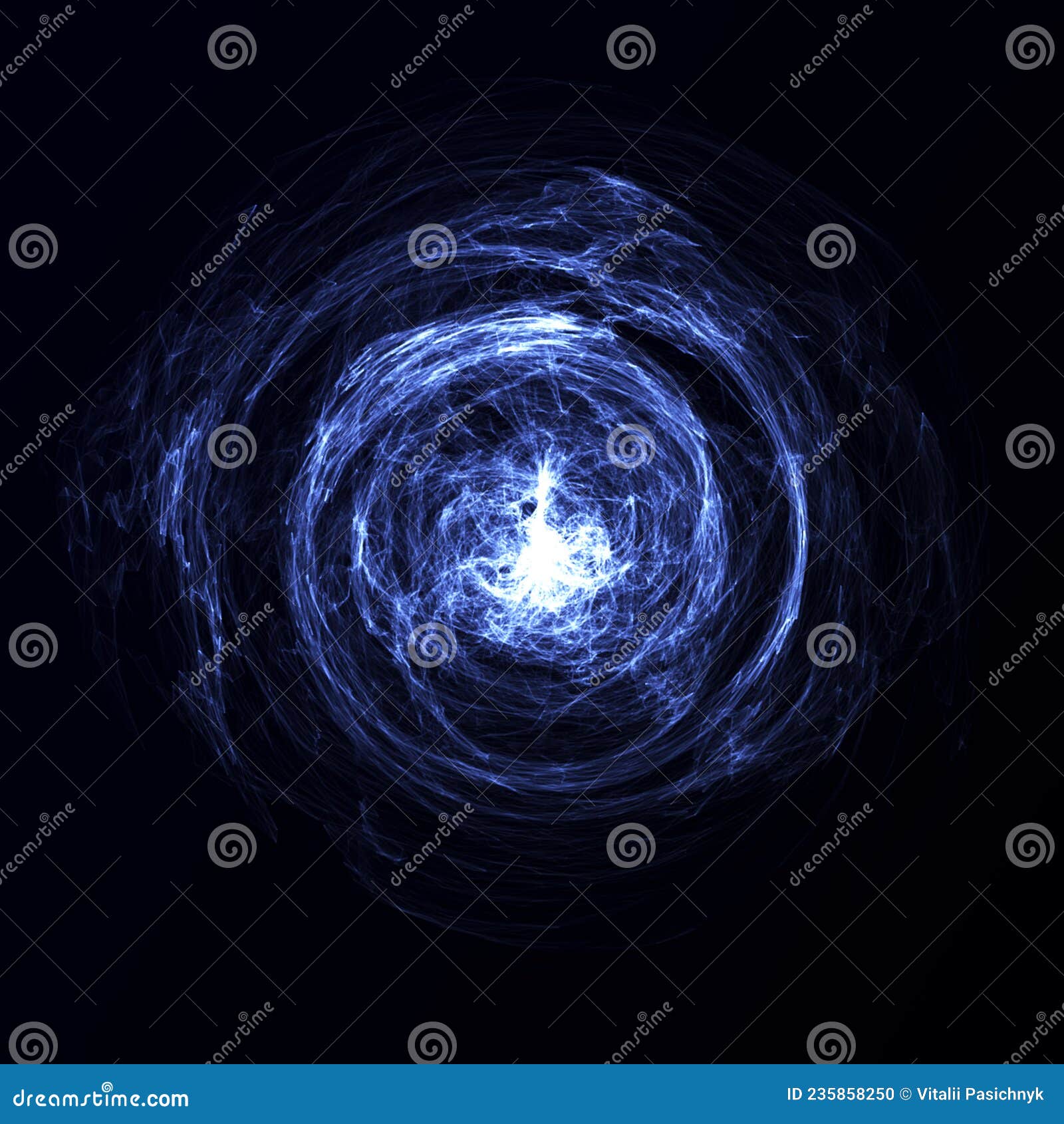 Fractal Energy Flow. Space Energy Burst Concept. Particles of Atoms and ...
