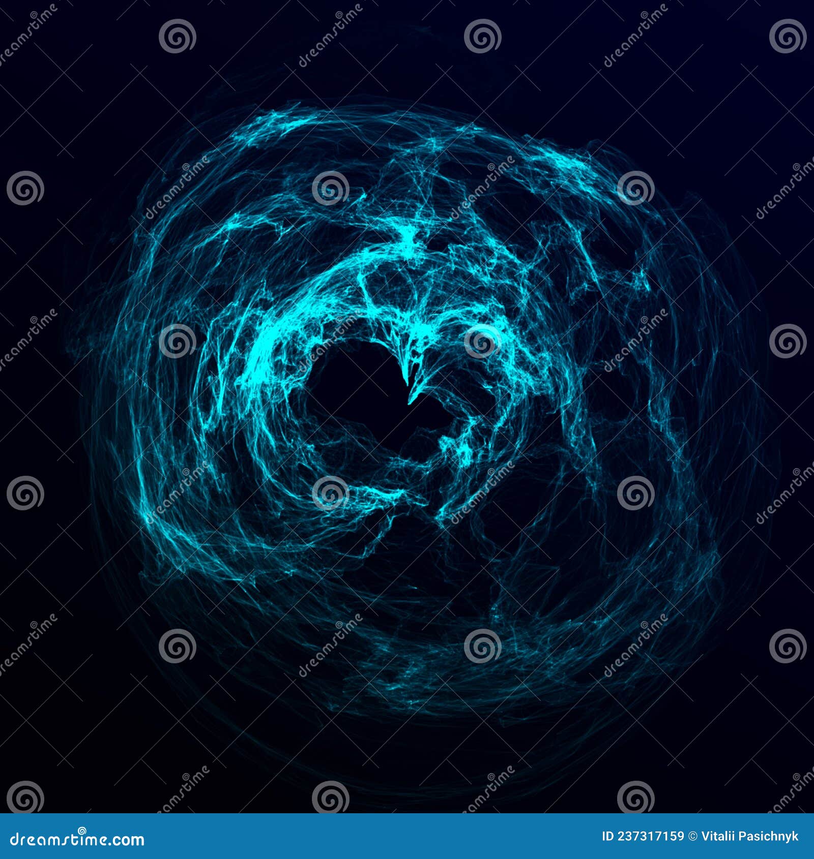 Fractal Energy Flow. Space Energy Burst Concept. Particles of Atoms and ...