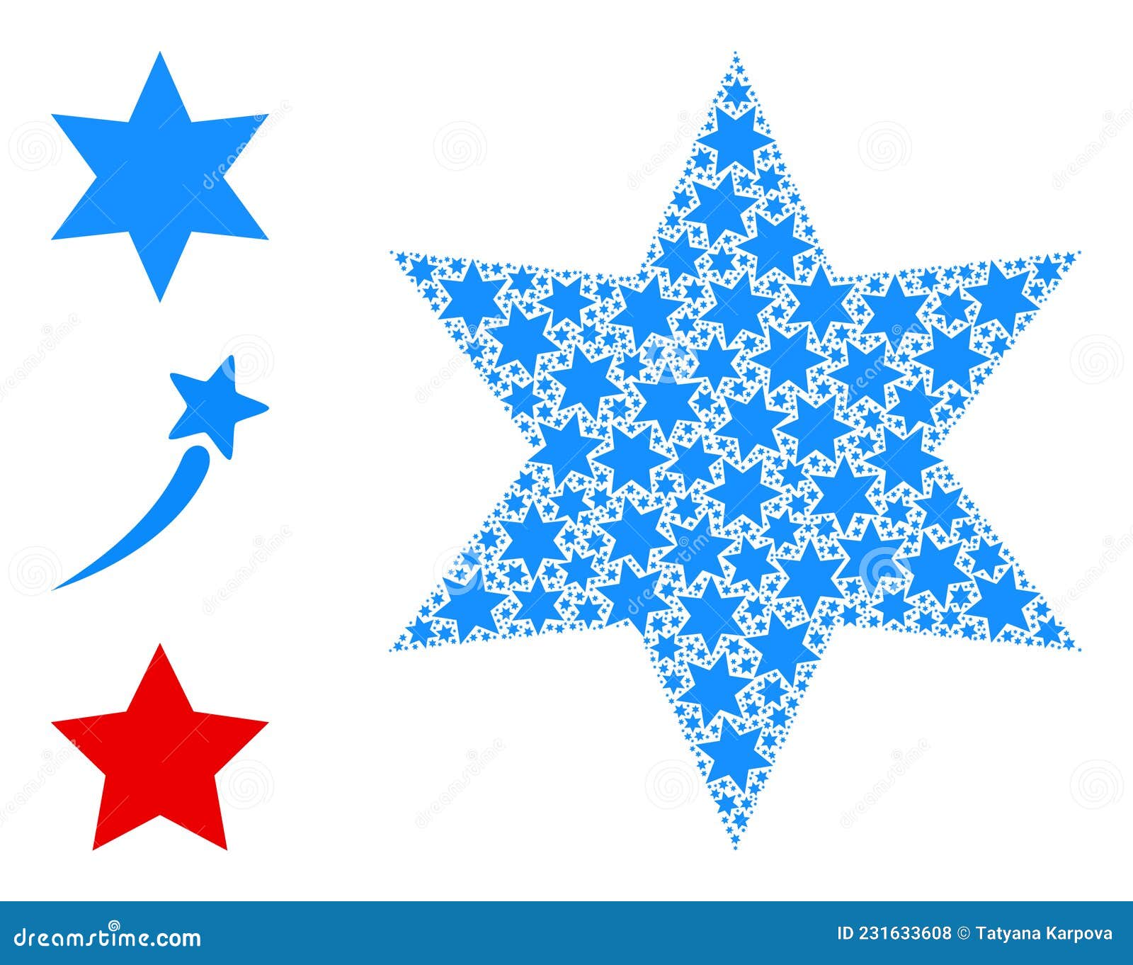 6-Finger Star Icon Round Globula Mosaic Cartoon Vector | CartoonDealer ...