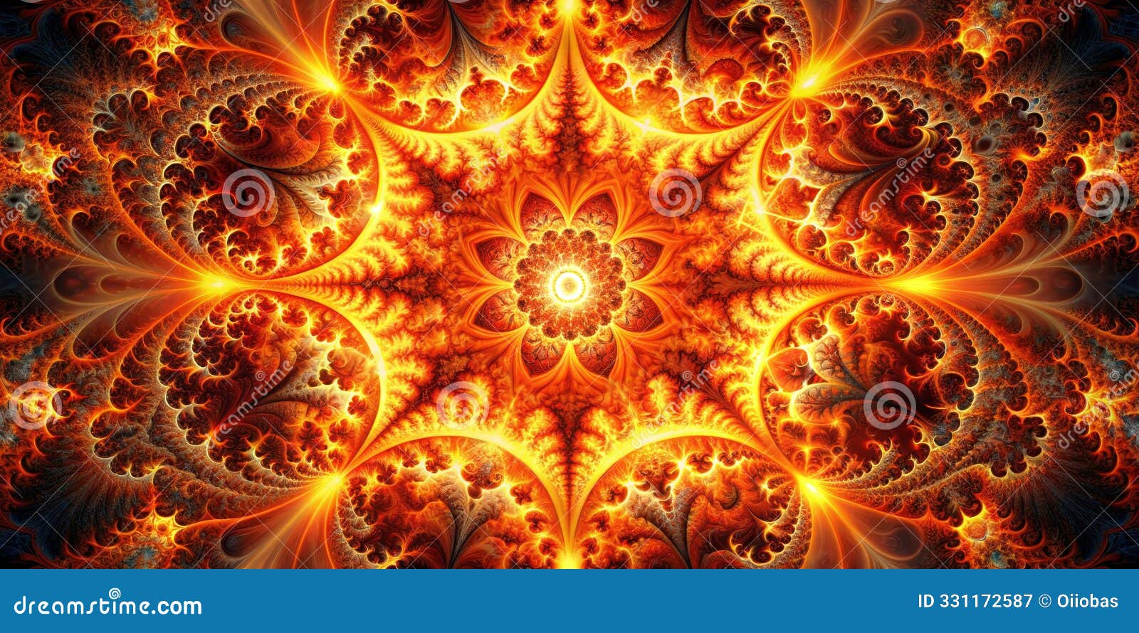 Fractal Flame Mandala - Abstract Fire Design, Digital Art, Illustration ...