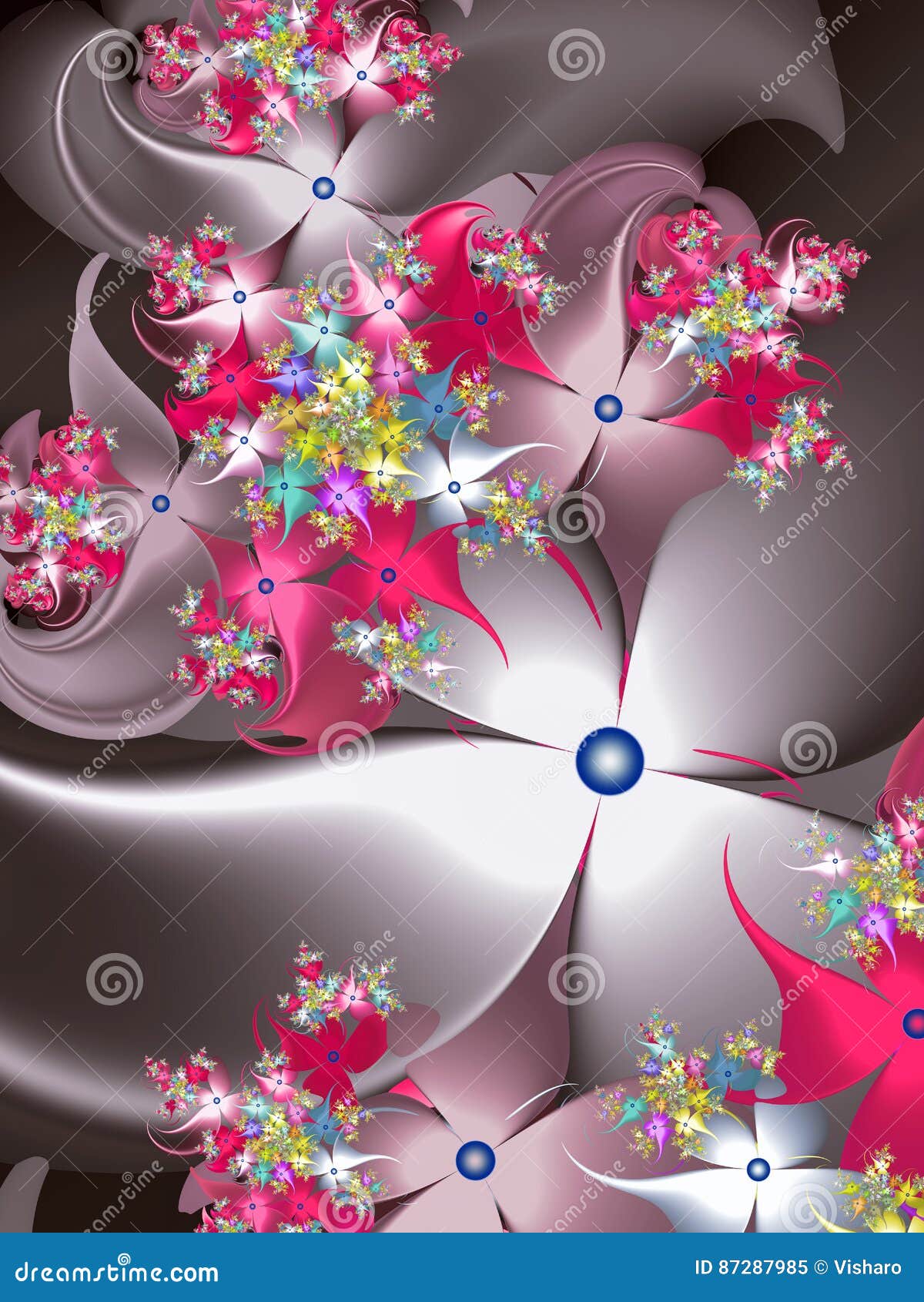 Fractal Flower Pattern stock illustration. Illustration of graphics ...