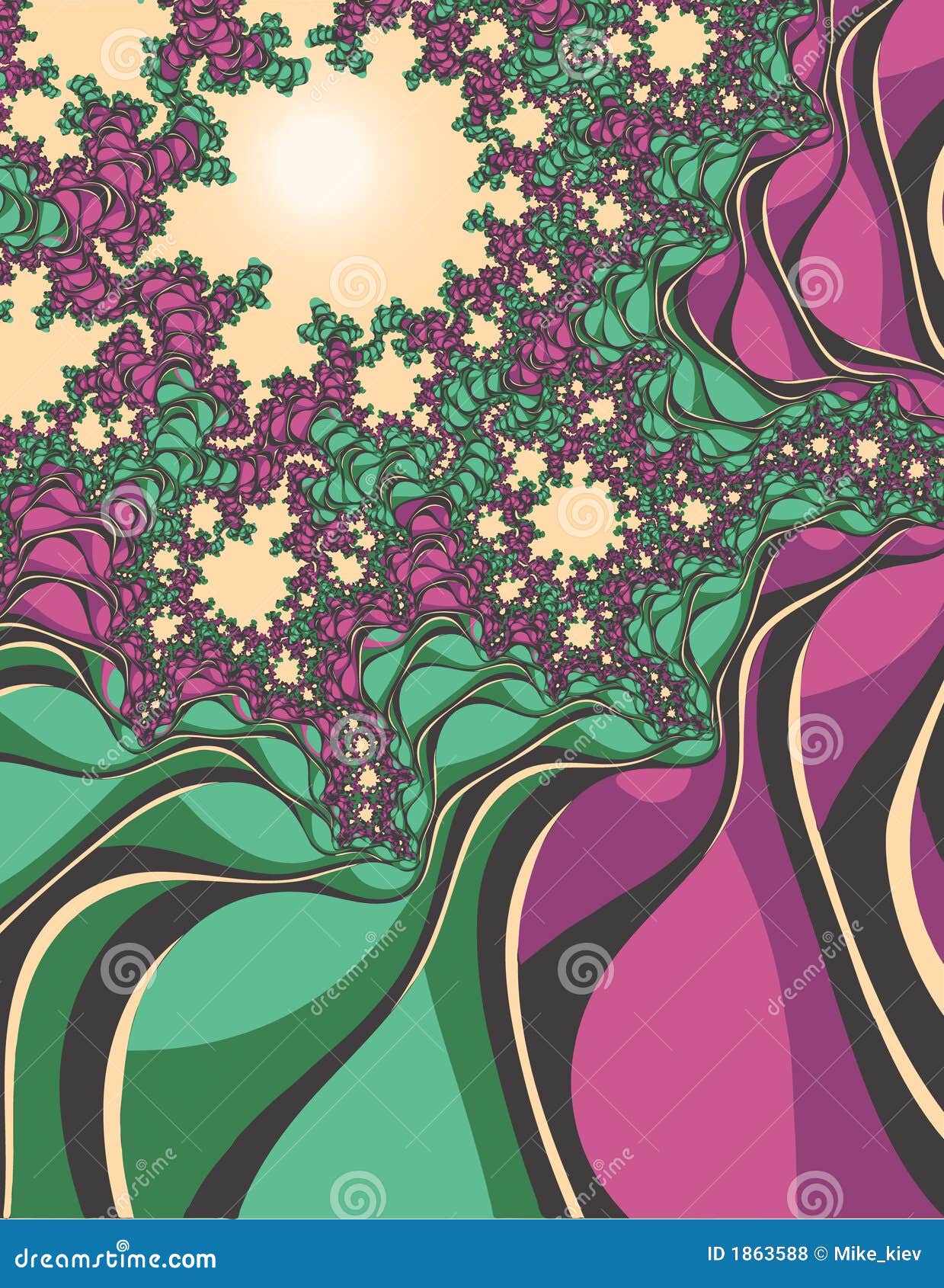 Fractal Flowering Trees Vector Illustration | CartoonDealer.com #1863588