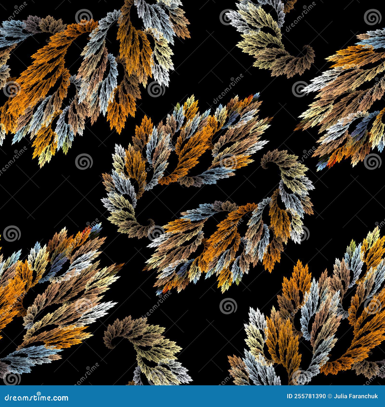 Fractal in the Form of a Branch with Leaves Stock Illustration ...