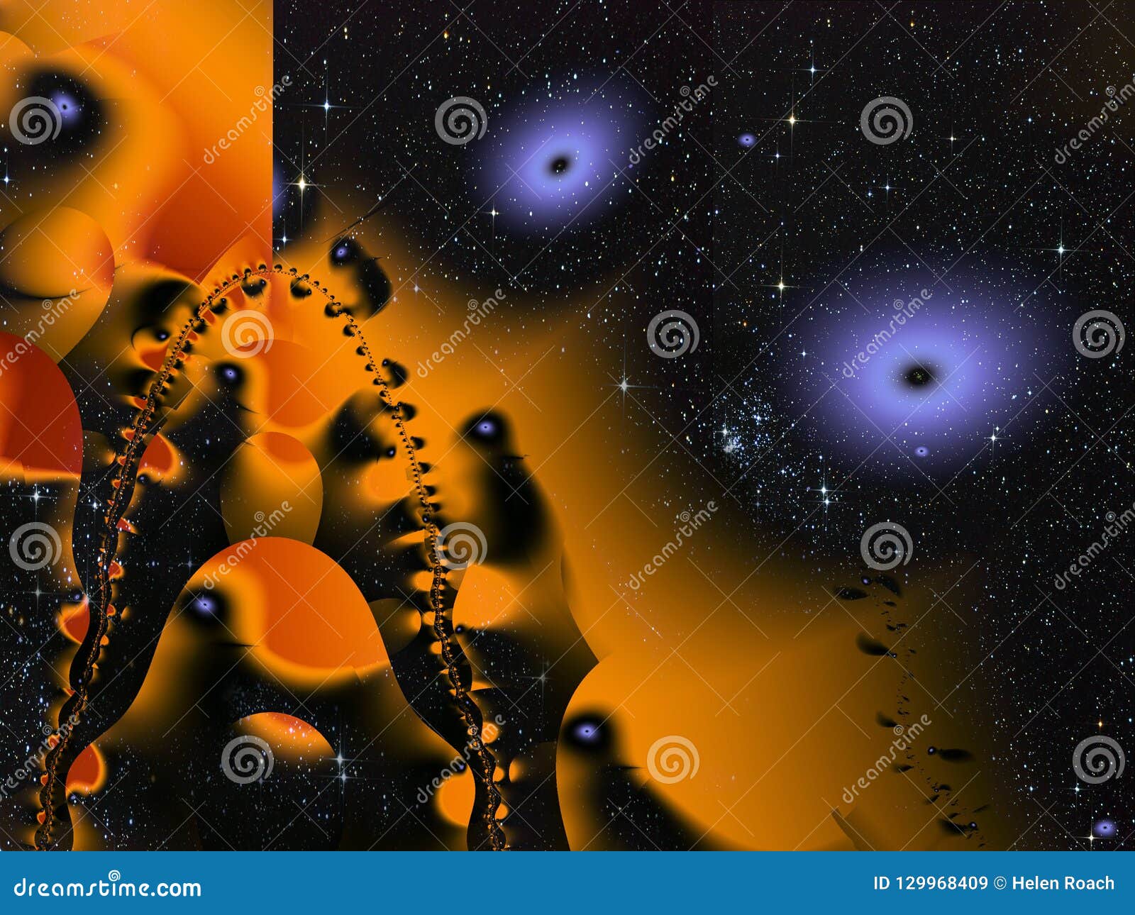 Fractal: Fractals in Space stock illustration. Illustration of chaos ...