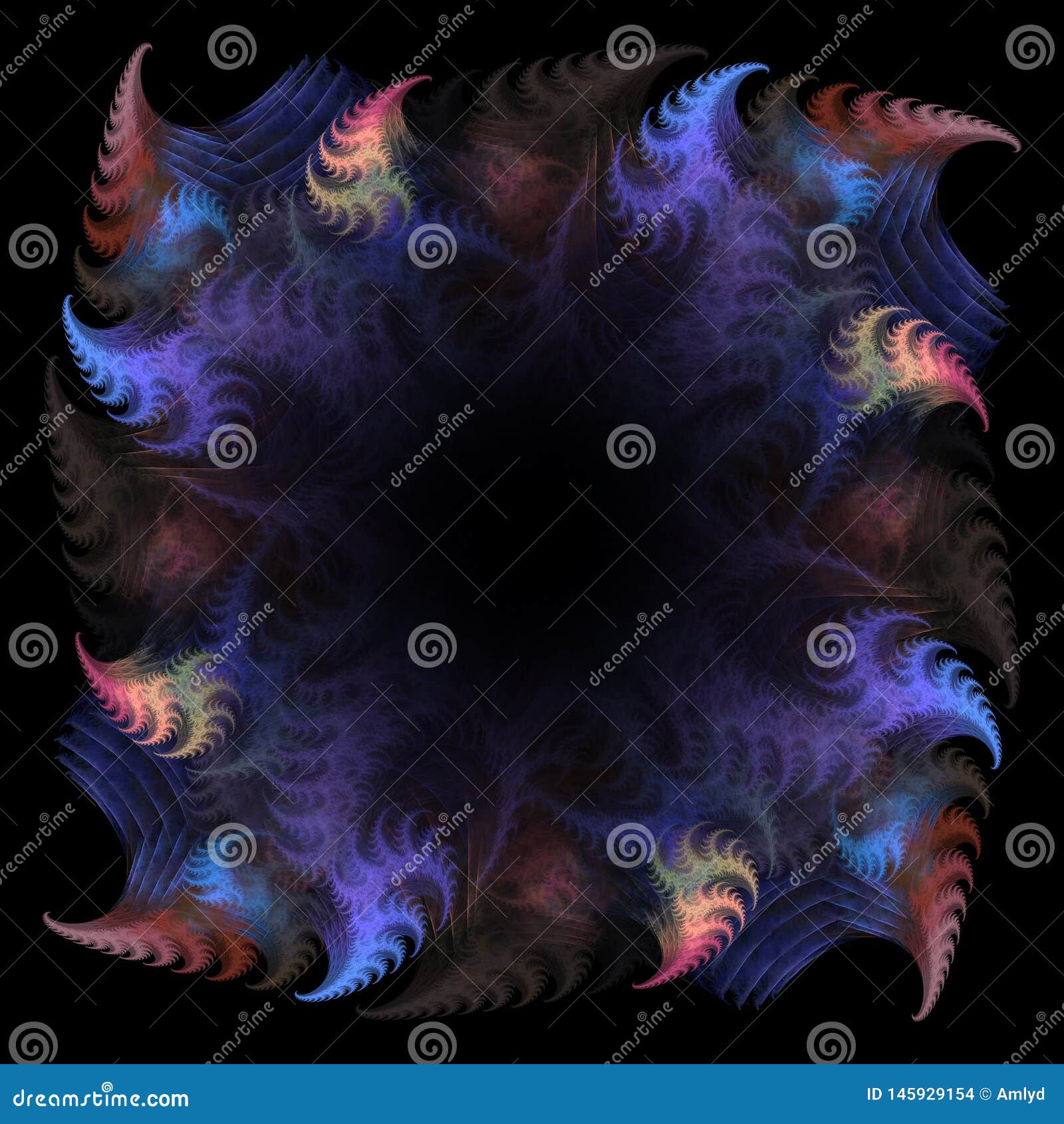 Fractal frame three stock illustration. Illustration of curl - 145929154