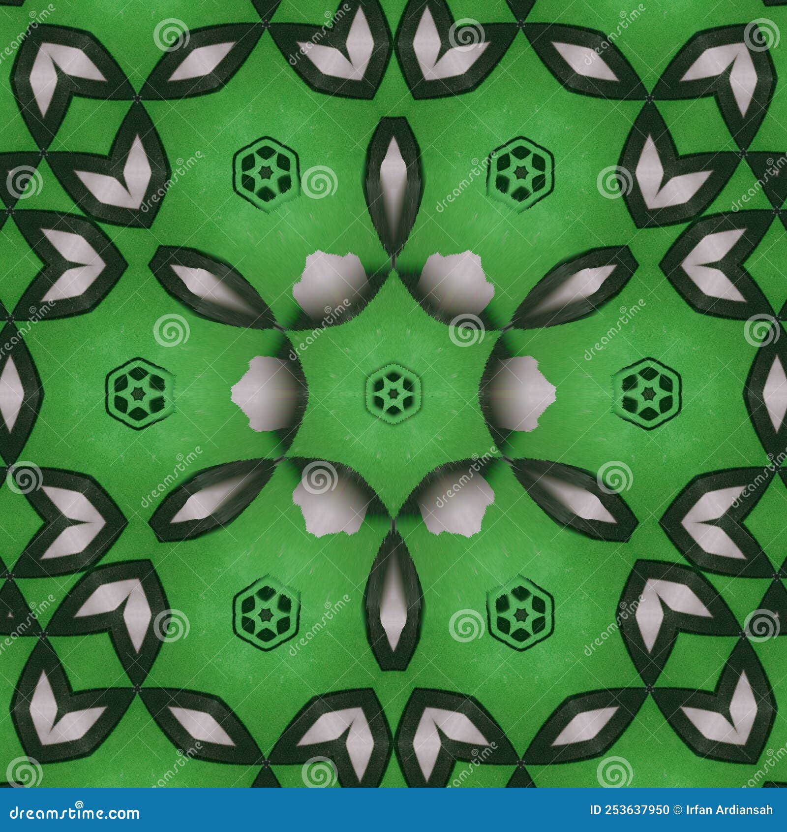 Fractal Geometry Green Background Star Corner Style Stock Illustration ...
