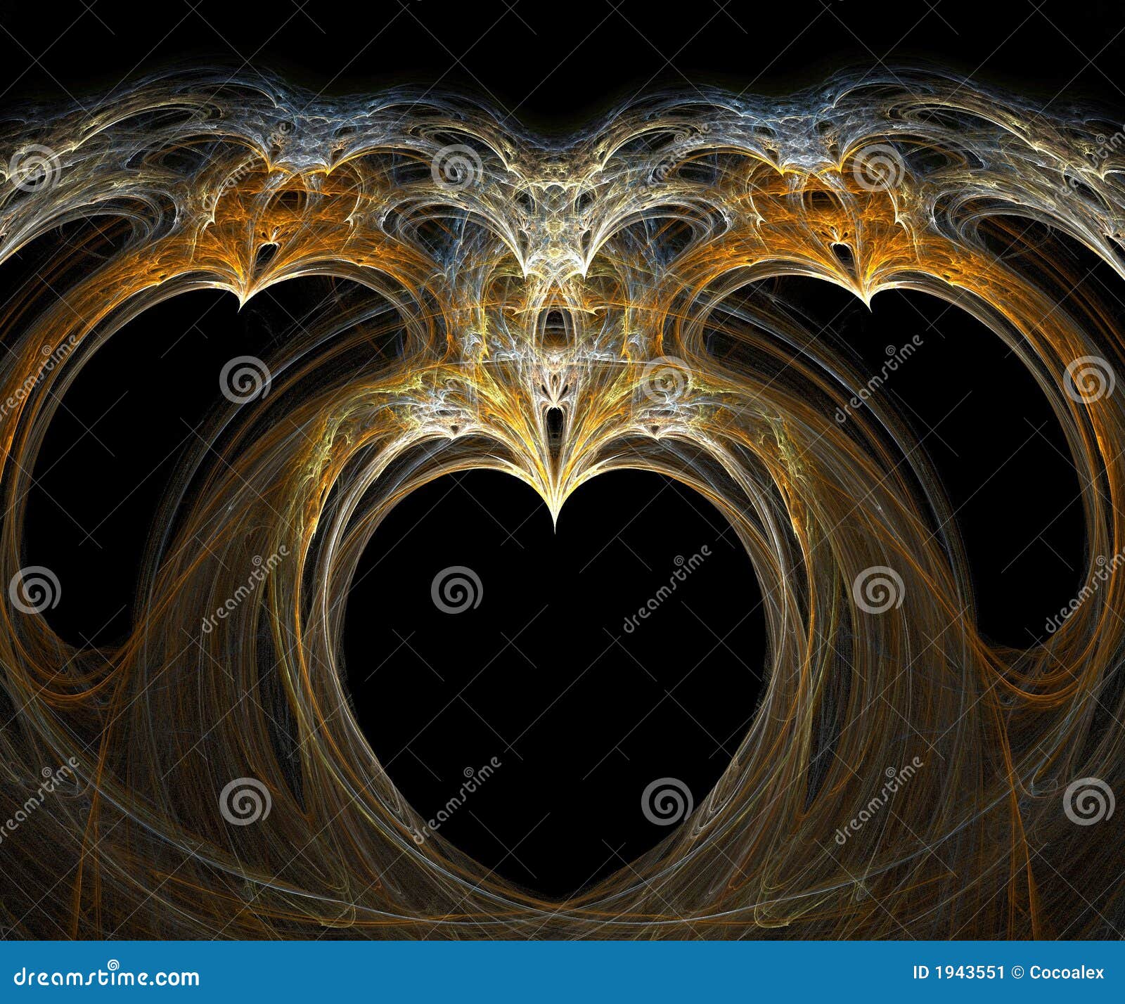 Fractal with heart stock illustration. Illustration of fiery - 1943551