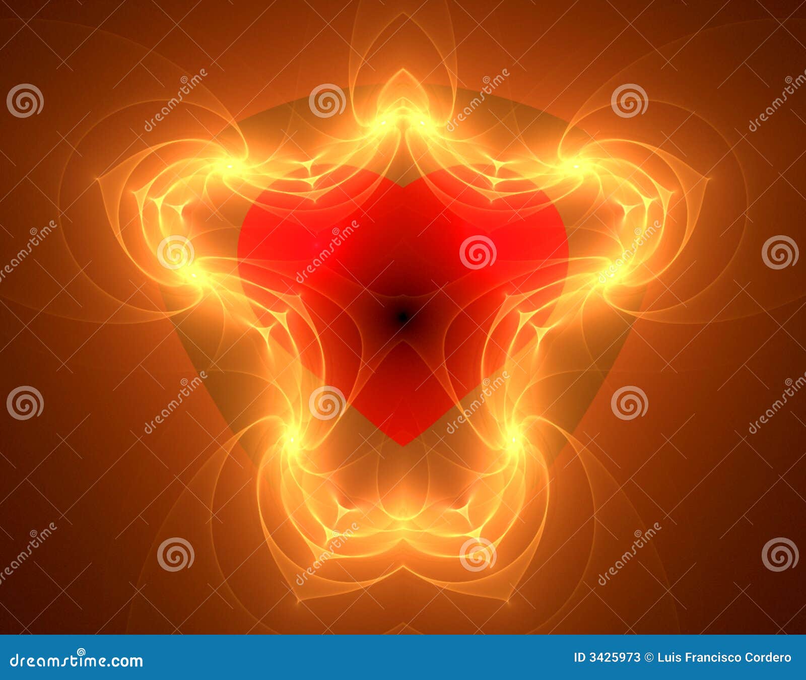 Fractal heart stock illustration. Illustration of high - 3425973