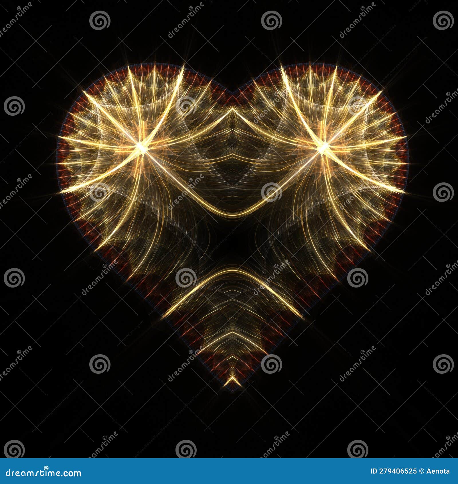Fractal Heart Backgroung - Fractal Art Stock Illustration ...