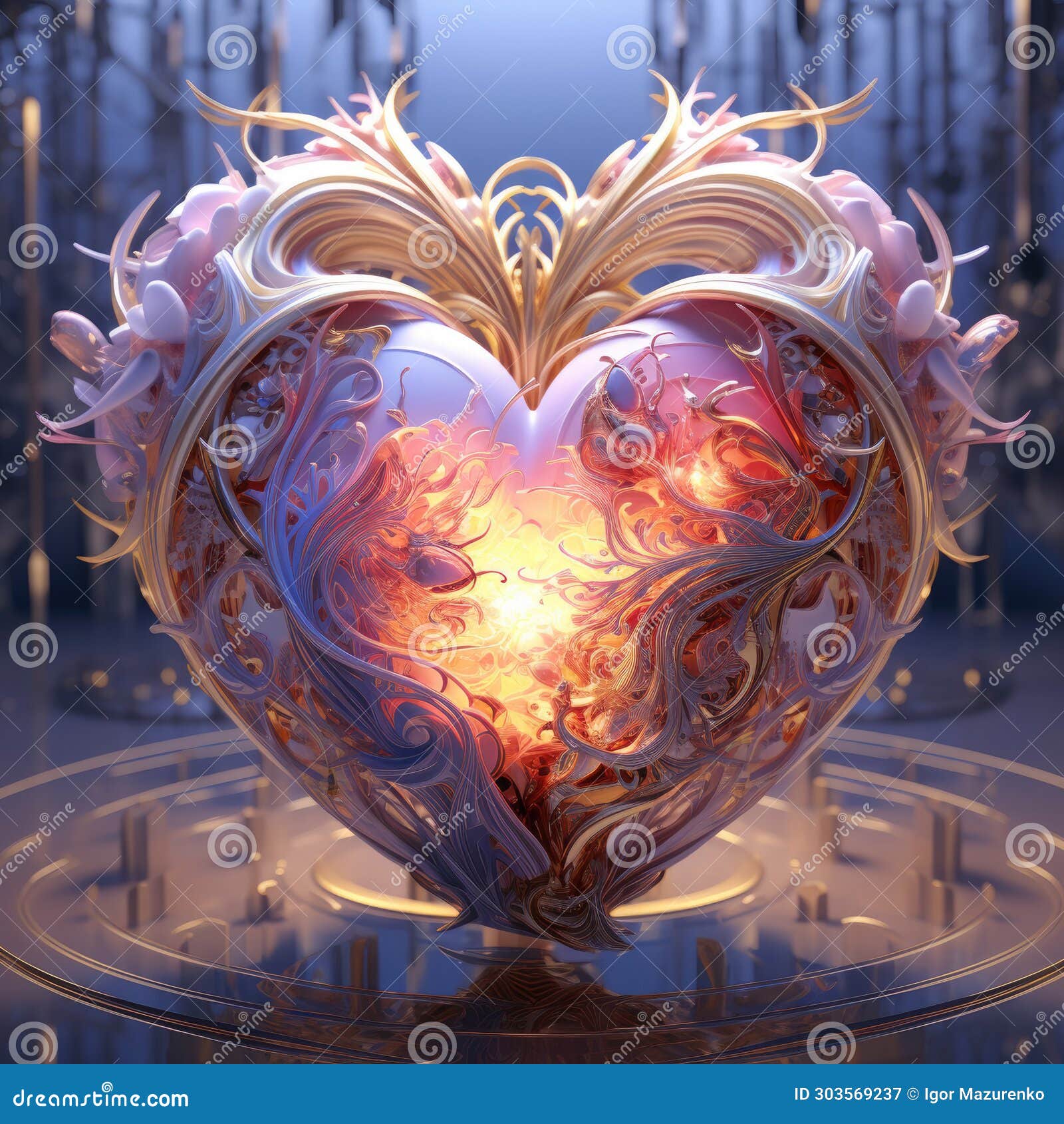 Fractal Heart. Digital Artwork for Creative Graphic Design. Abstract ...