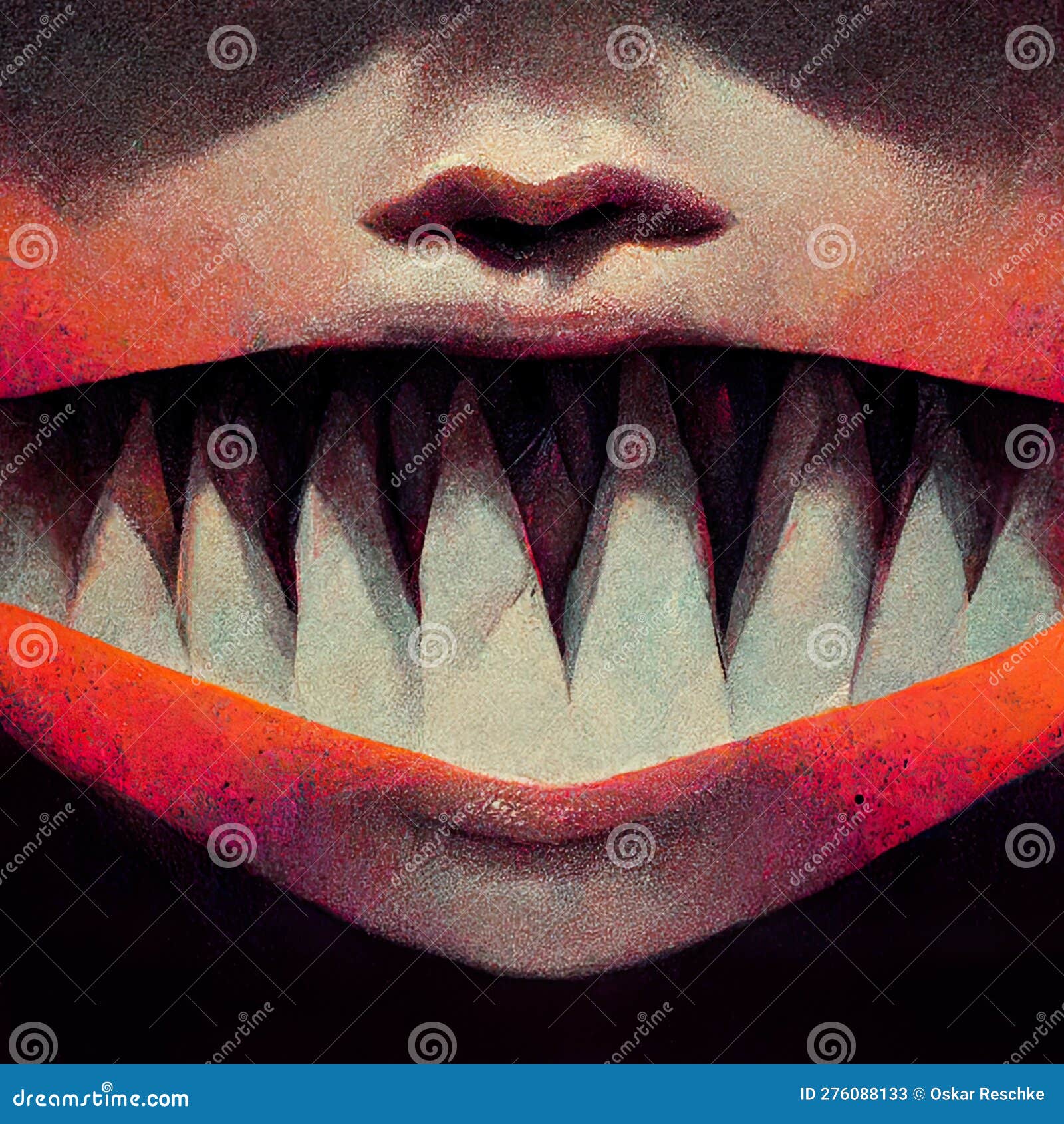 Monster with Teeth and Sharp Teeth Stock Illustration - Illustration of ...