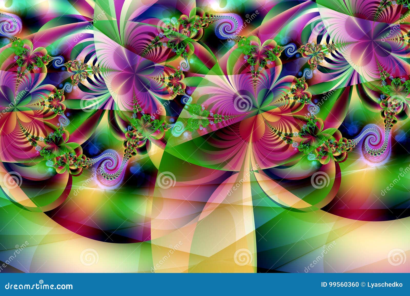 Fractal Image: Fancy Pattern. Stock Illustration - Illustration of ...