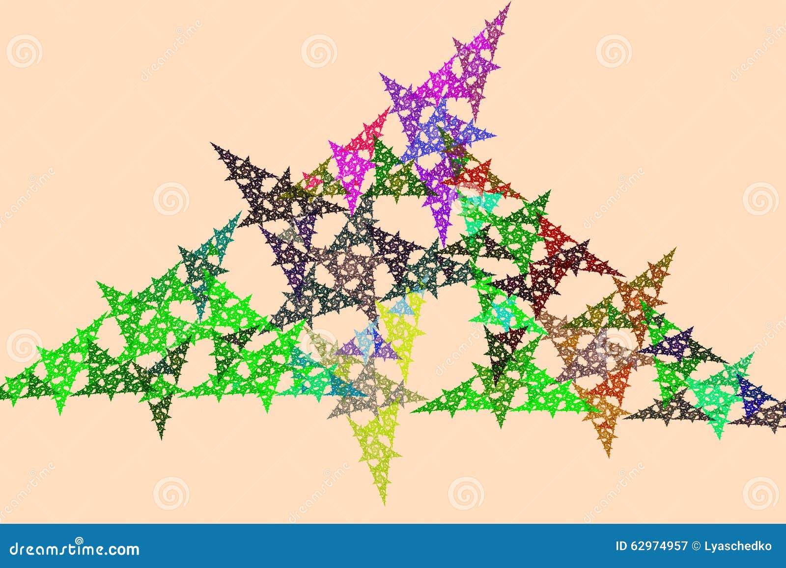 Fractal Image: Geometric Pattern with Triangles. Stock Illustration ...
