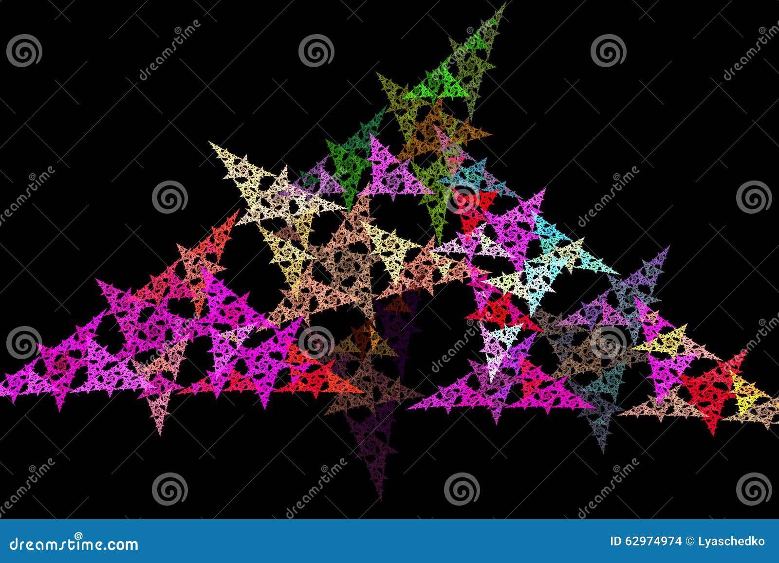 Fractal Image: Geometric Pattern with Triangles. Stock Illustration ...