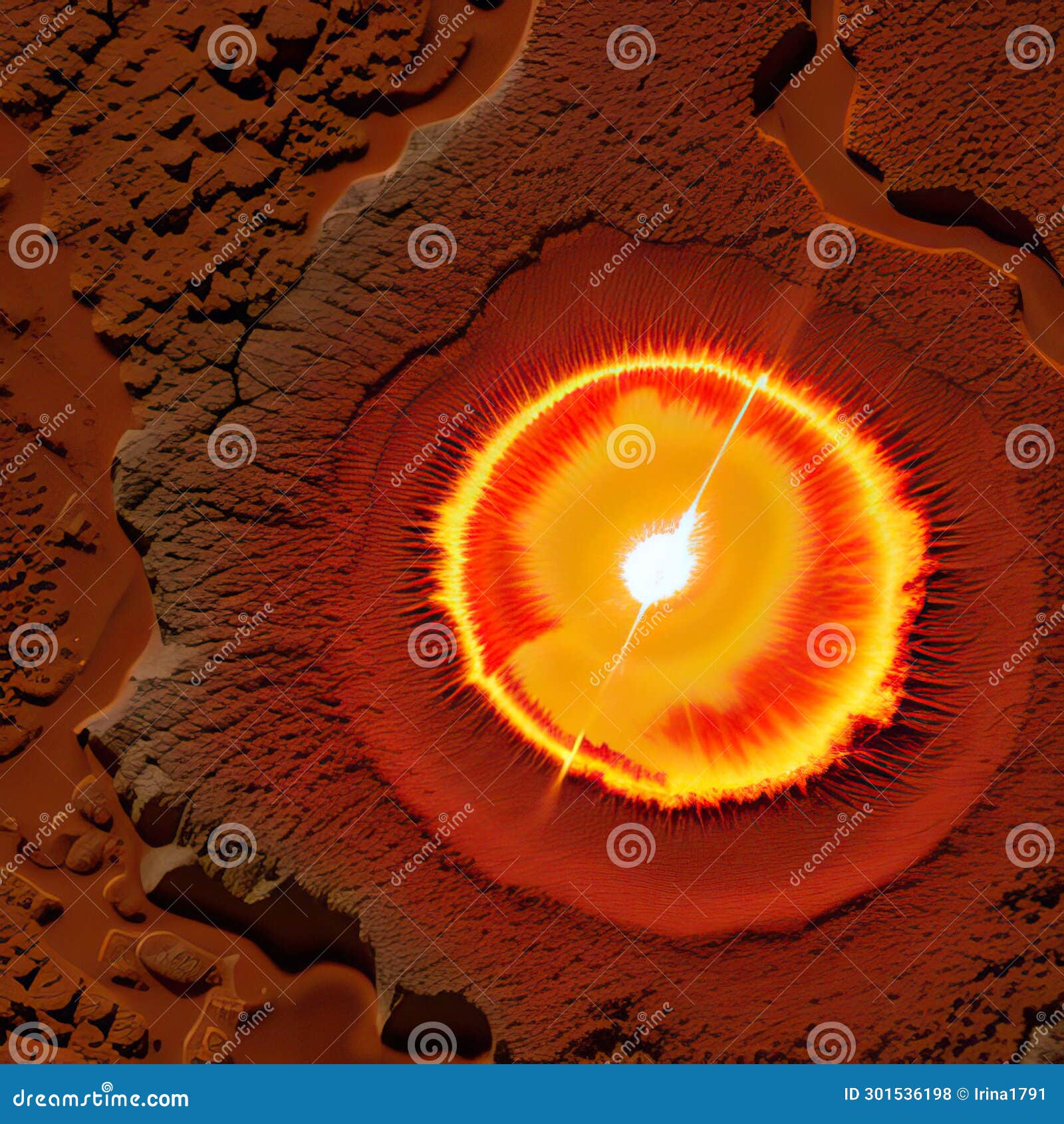 Fractal Image of a Lava Flow in the Form of a Circle Stock Illustration ...