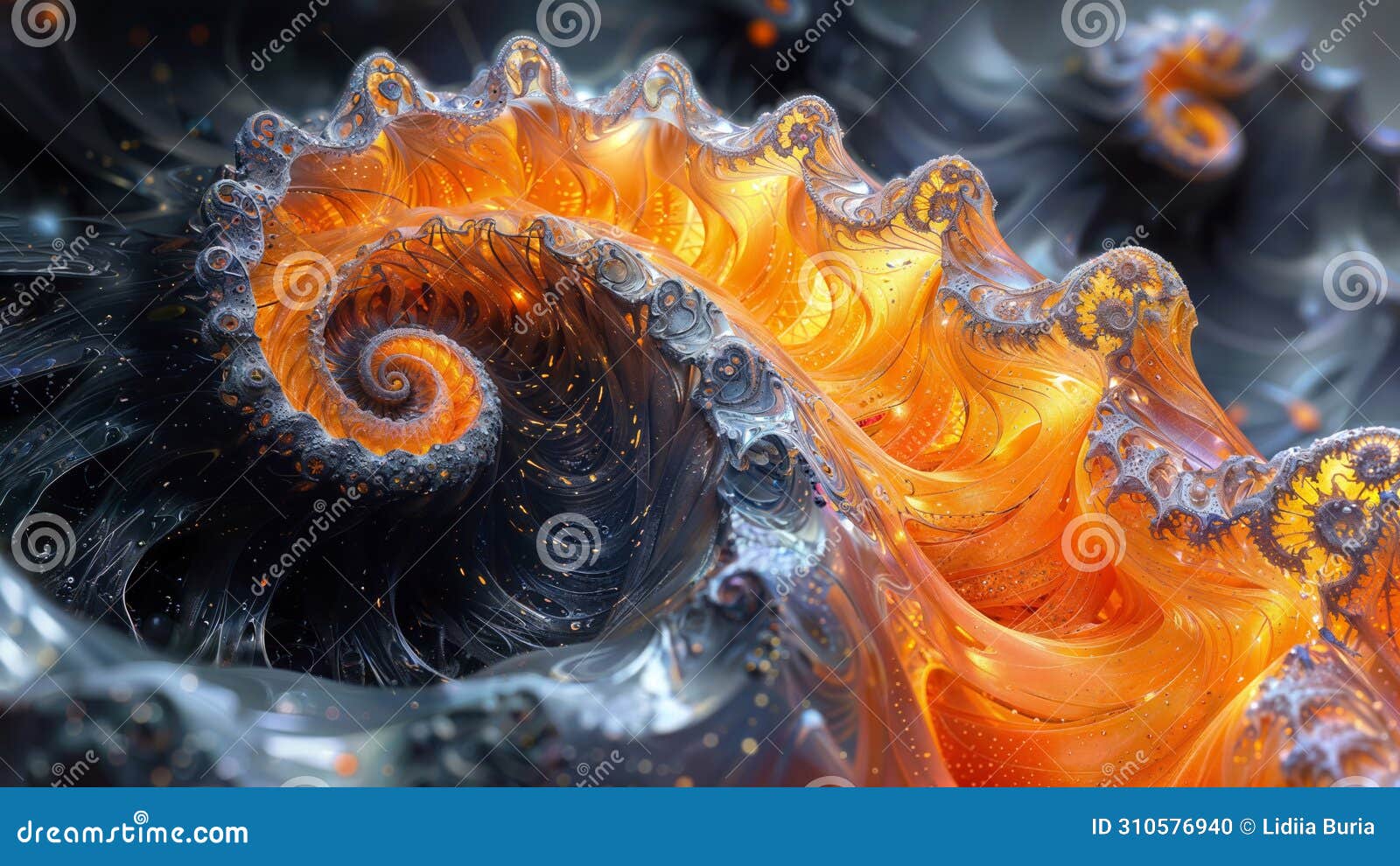 Colorful Object Close-Up: Swirling Fractals & Abstract Art, Generative ...