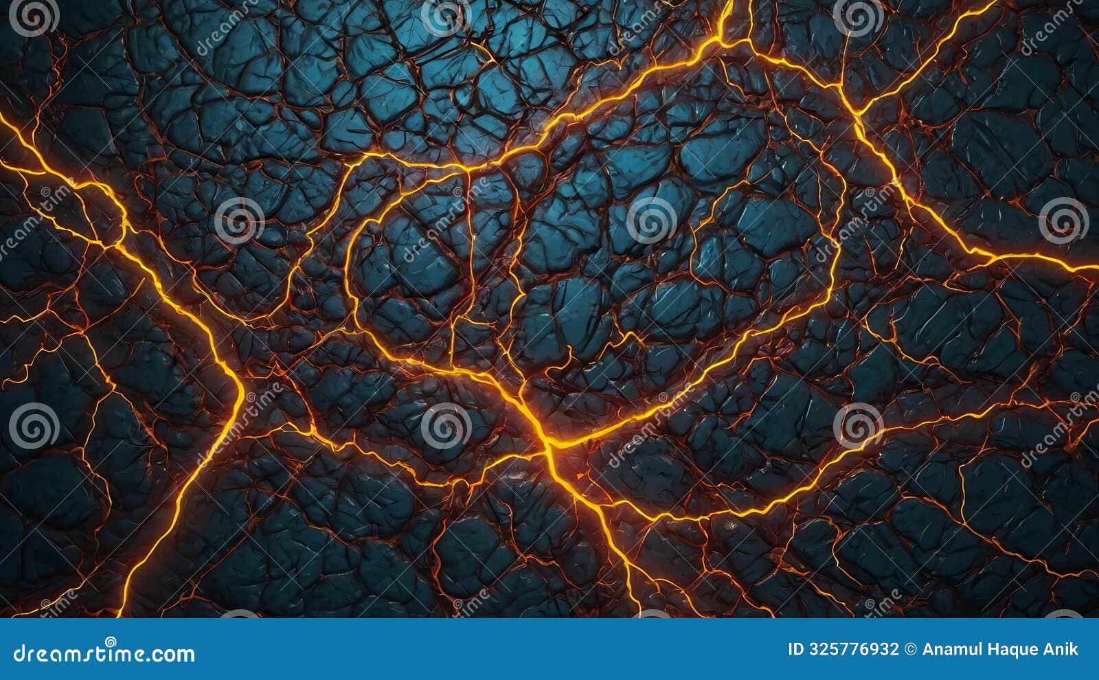 Fractal Lightning on a Dark Blue Background. 3d Rendering Stock ...