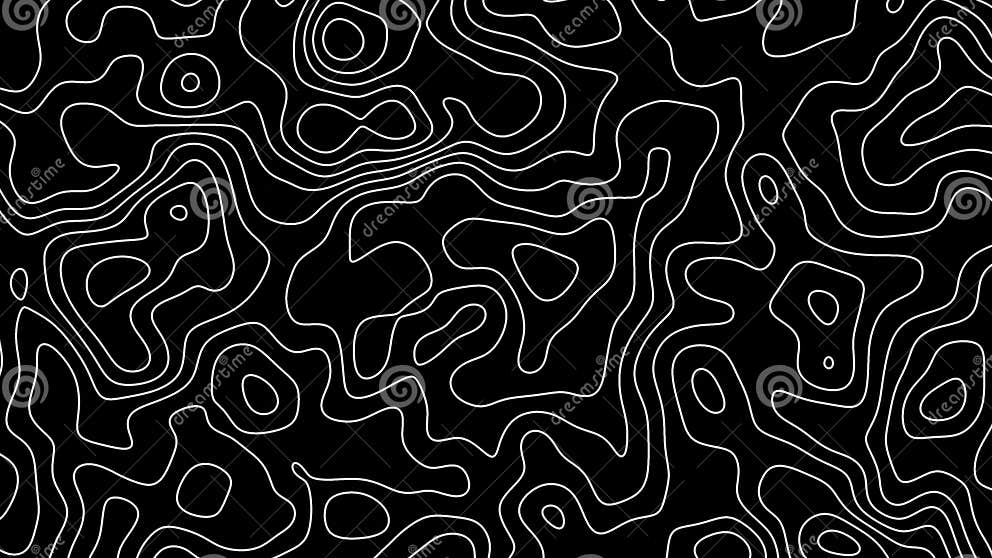 Fractal Lines Background. Topographic Map Like Abstract Backdrop Stock ...
