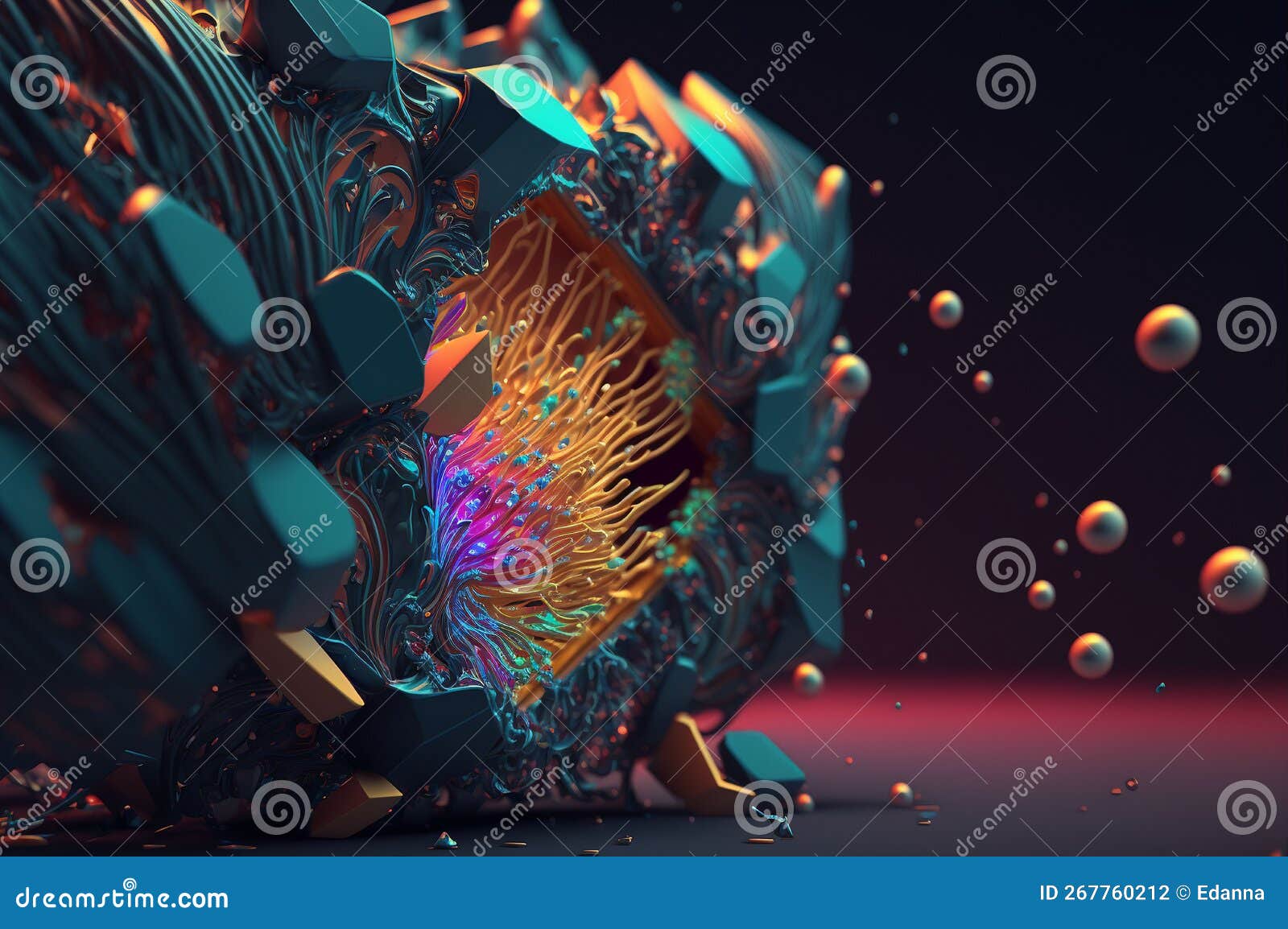 Fractal Love Exploding Like a Structure in Different Shapes Stock ...